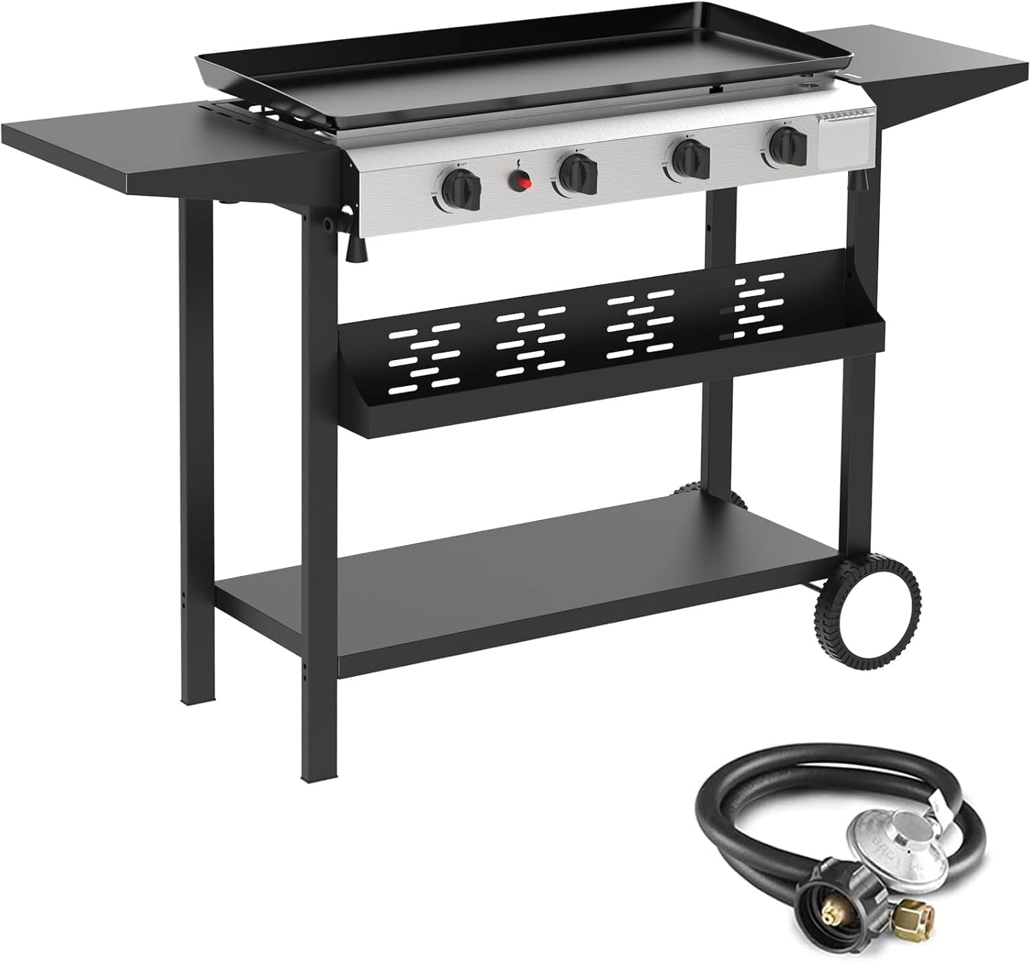 4 Burner Propane Griddle 30 Inch Stainless Steel Flat Top Grill, 40,000 ...