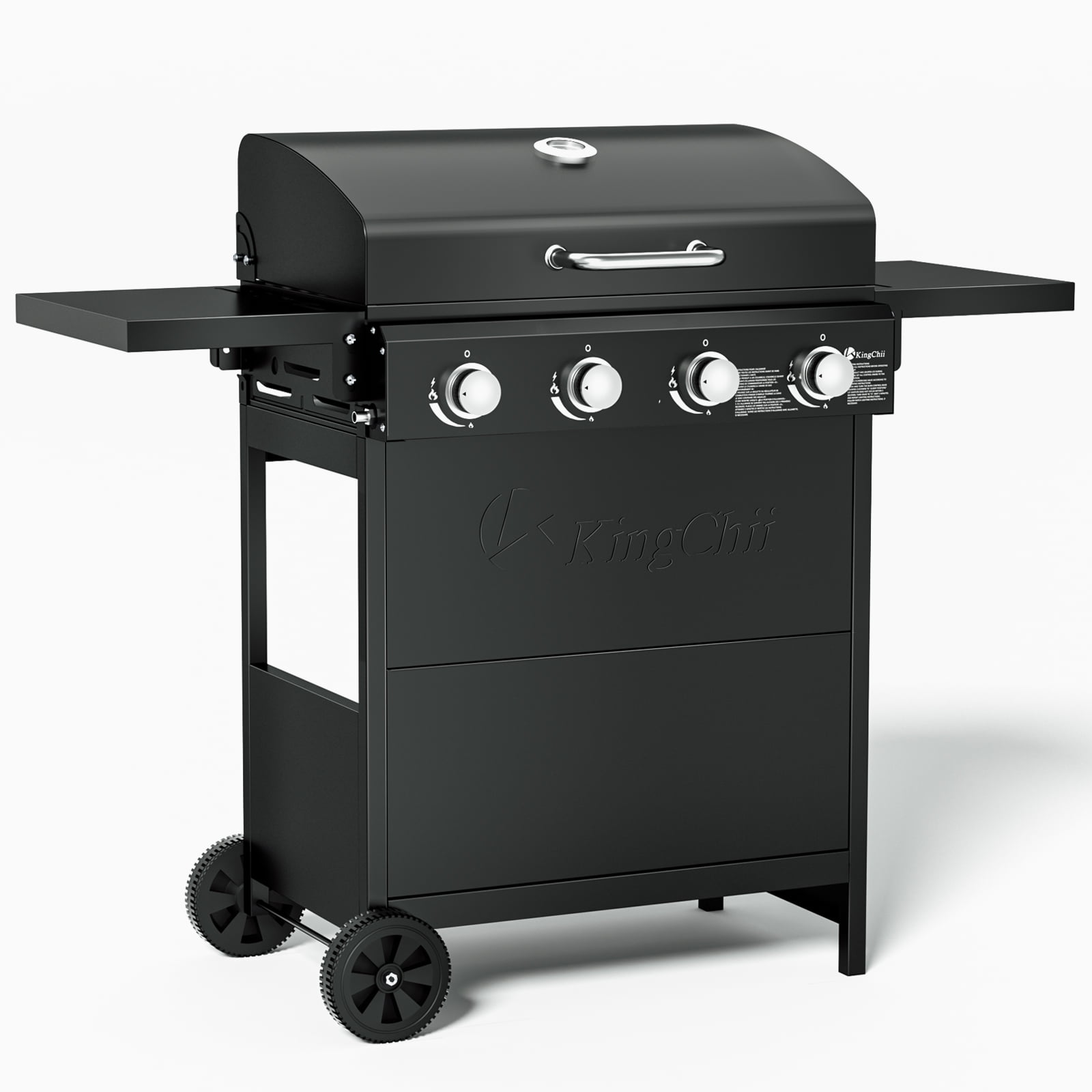 4-Burner Propane Grill Smoker, Kingchii 38,000 BTUs Gas Grill with ...