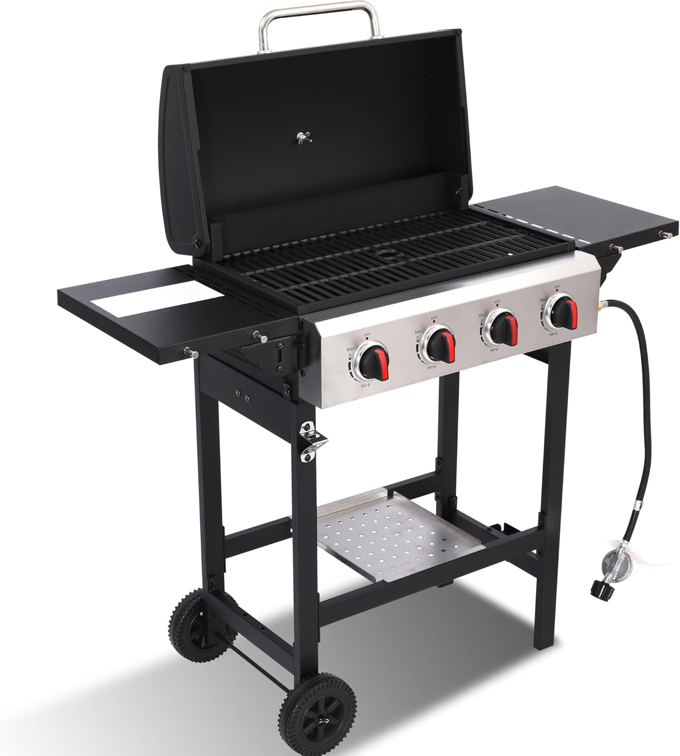 4-Burner Propane Grill with Cast Iron Grate, 40,000 BTU Output & 302 Sq ...