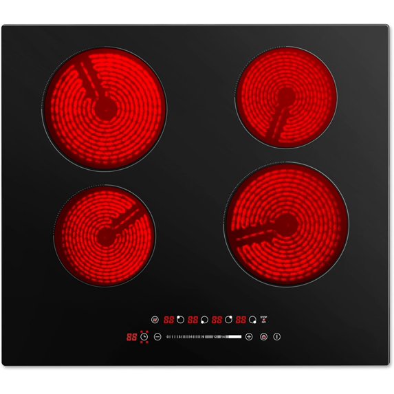 4 Burners Electric Cooktop 24 Inch, Gleedelish 220V Electric Stove Top ...
