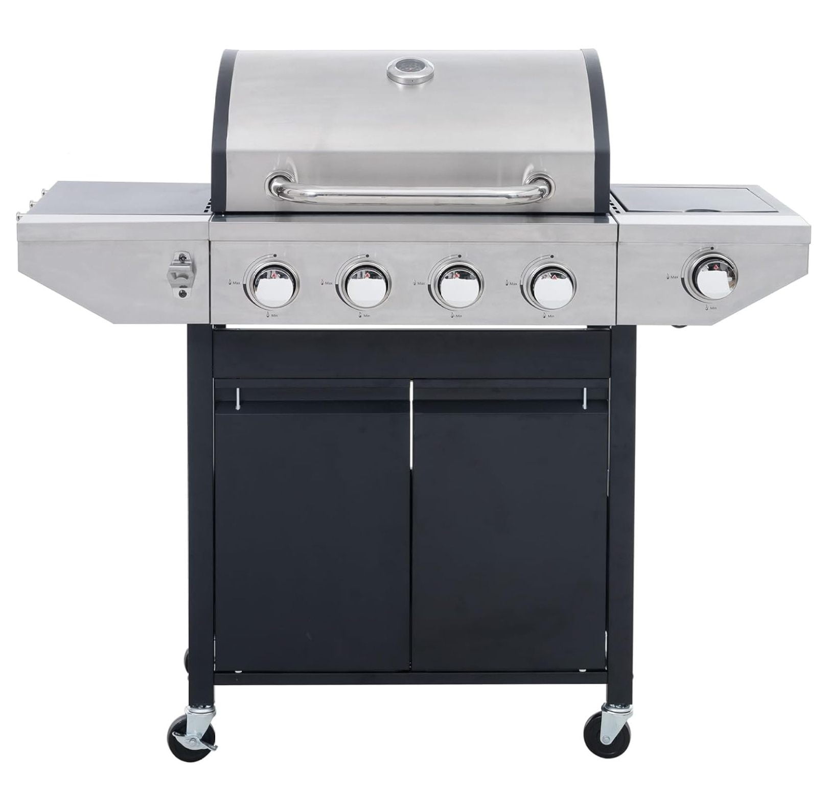 4-Burners Propane Gas Grill with Side Burner & Thermometer, 42,000 BTU ...