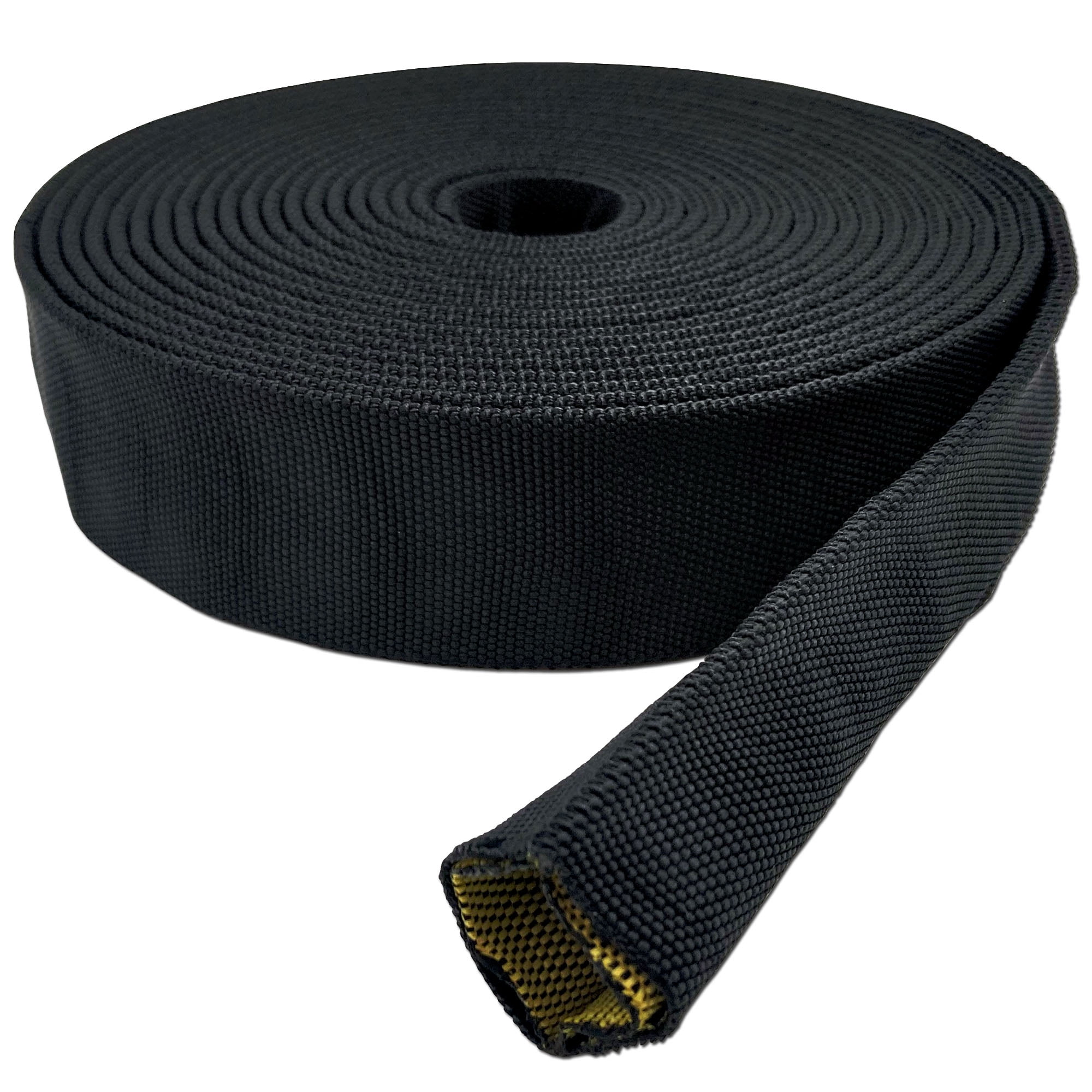 4" Burst Protection Dual Layer Nylon Braided Sleeving - 50 Feet - Black ...