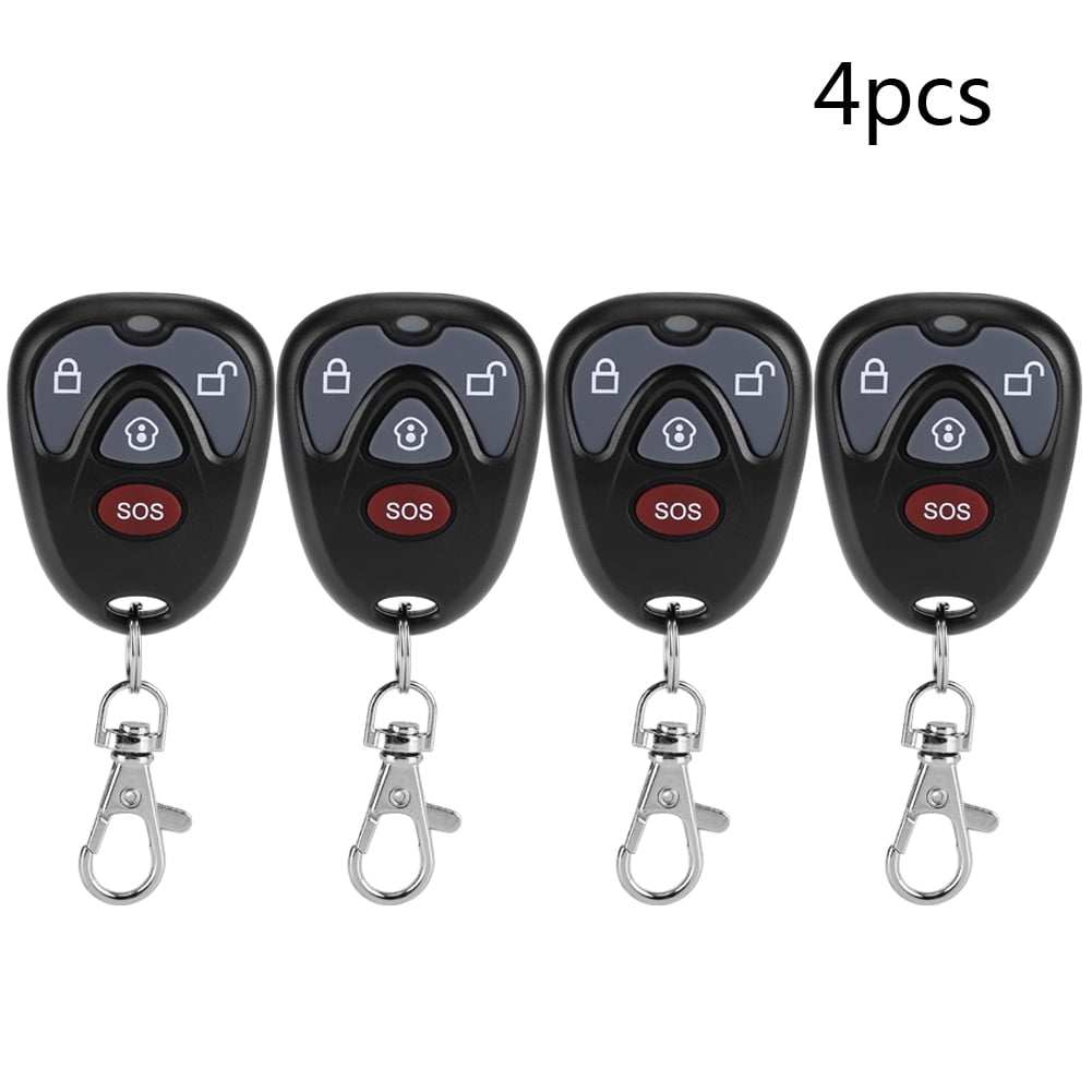 4-Button Home Security & Alarm System Key Fob 433MHz Mini Wireless ...
