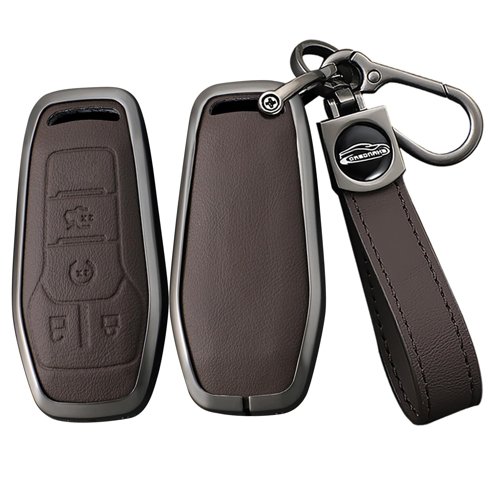 4-Button Key Case with Keychain Fit for Ford 2013-2017 Key Fob,Metal ...