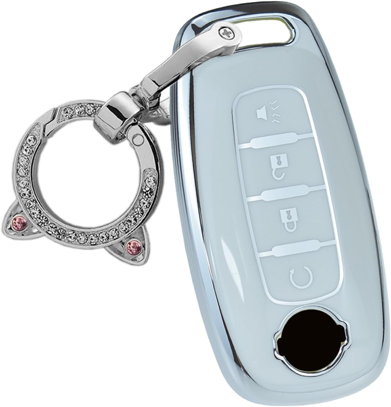 4-Button Key Fob Bag with Keychain Compatible with Nissan 2023 X-Trial ...