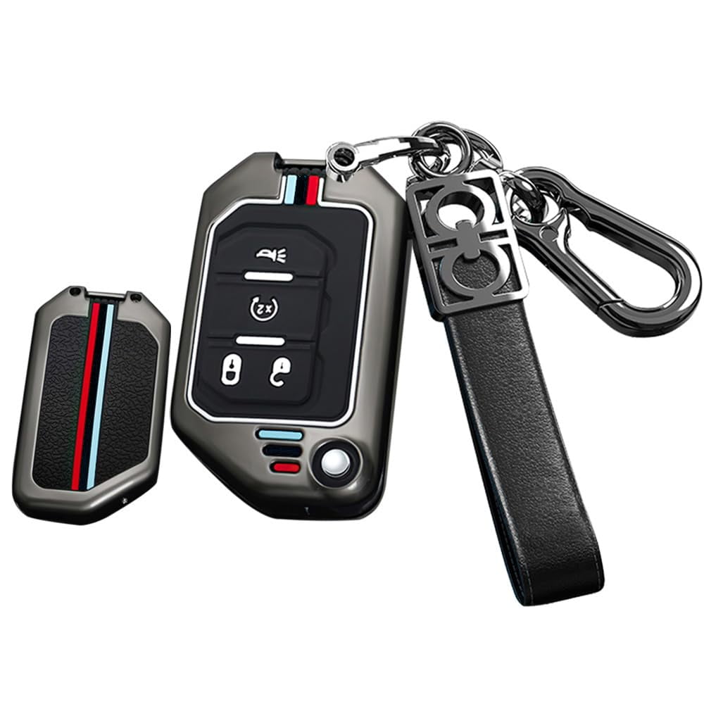 4 Button Key Fob Cover for Jeep Wrangler JL JLU Gladiator 4XE 2018-2021 ...