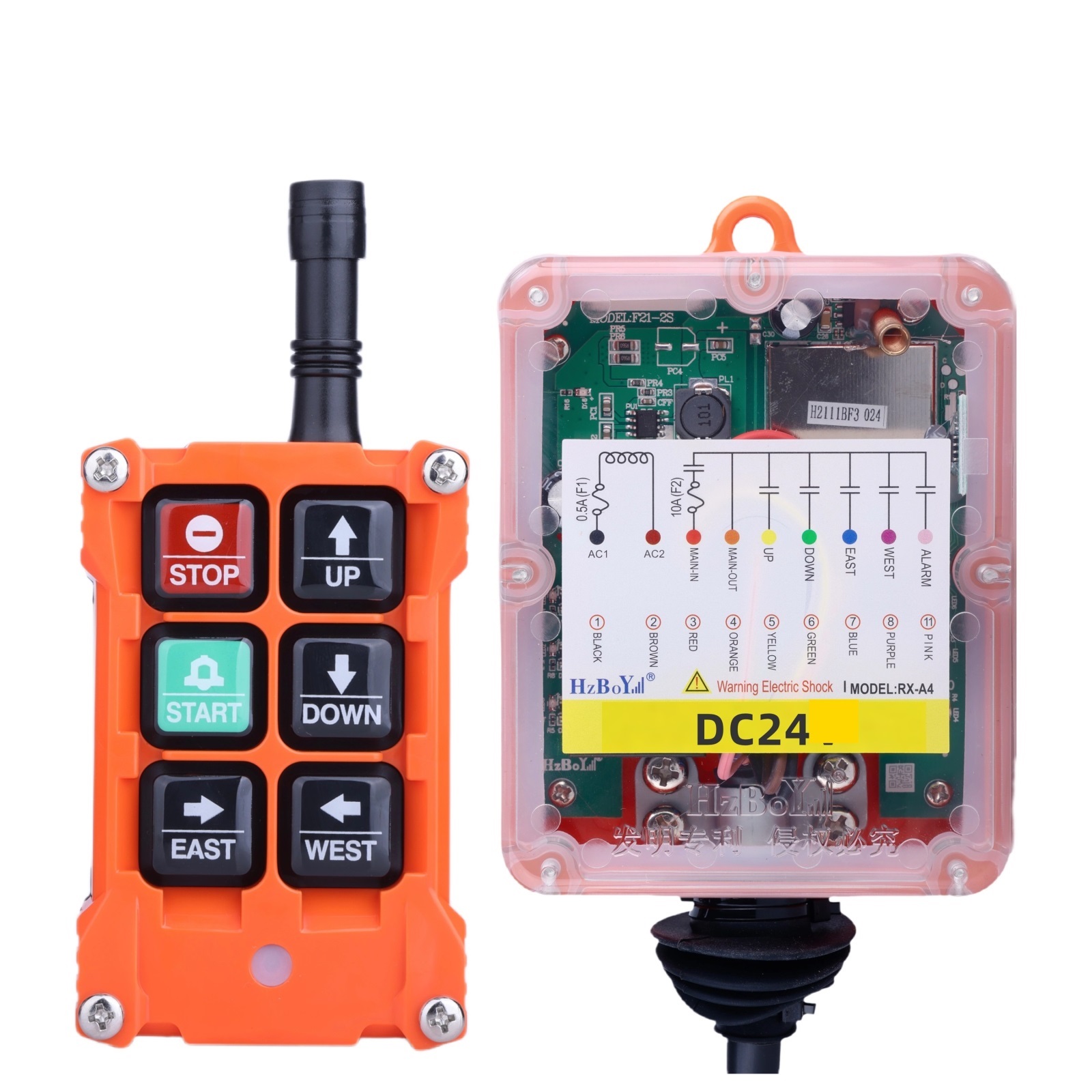 4 Button Key Single Speed DC 12V-24V Hoist Wireless Industrial Remote ...