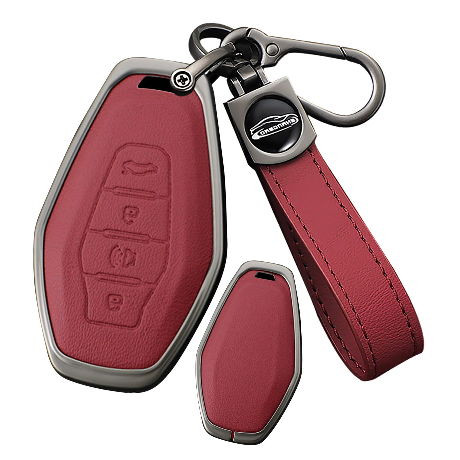 4-Button Smart Key Case Holder Protector with Leather Keychain for ...