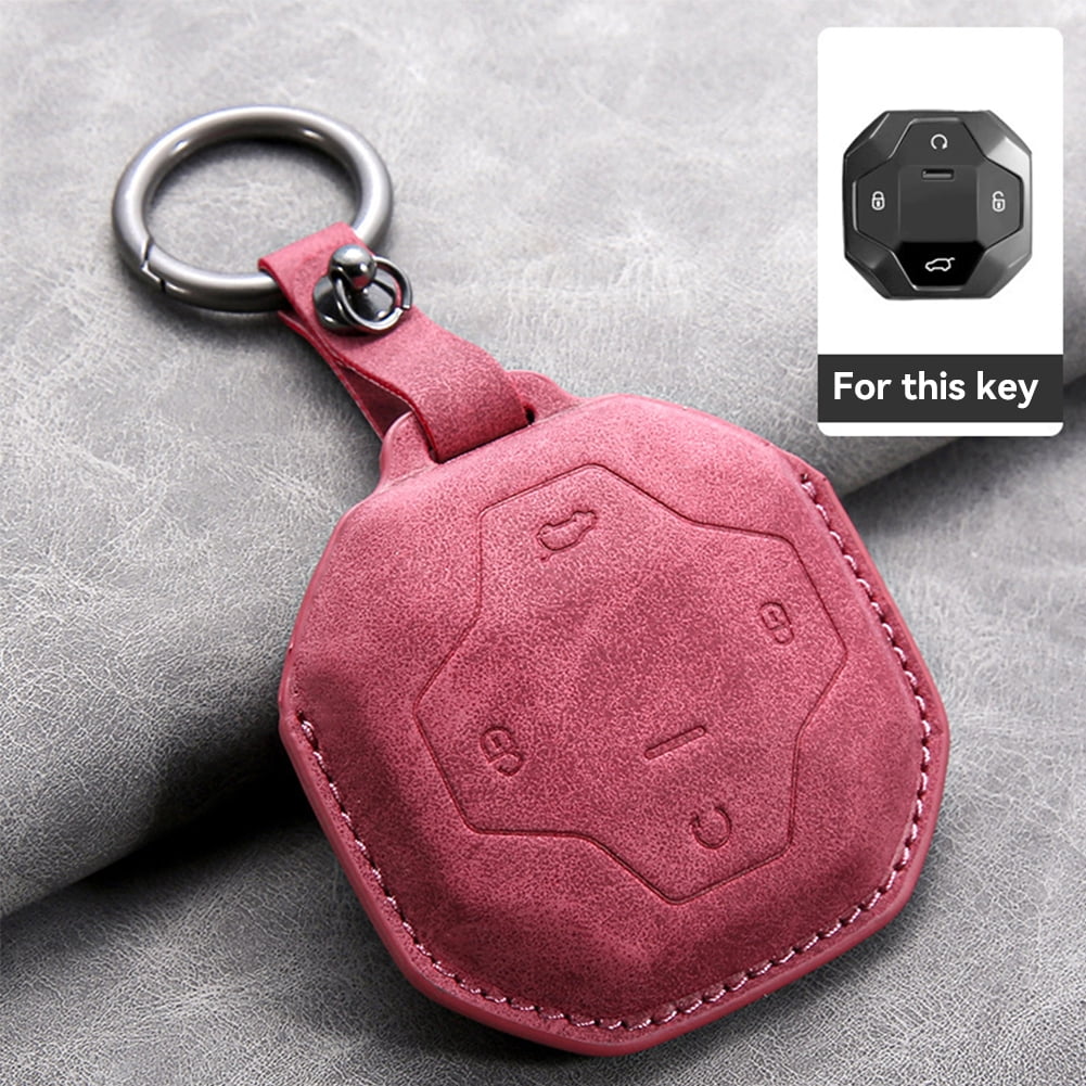 4 Buttons Key Car Remote Control Key Case Suede Leather Protect Cover ...