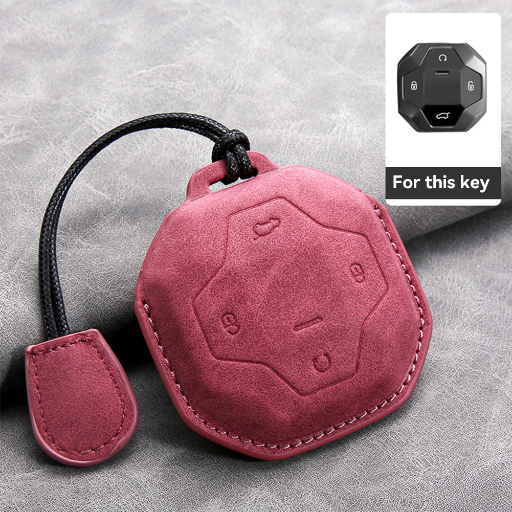 4 Buttons Key Car Remote Control Key Case Suede Leather Protect Cover ...