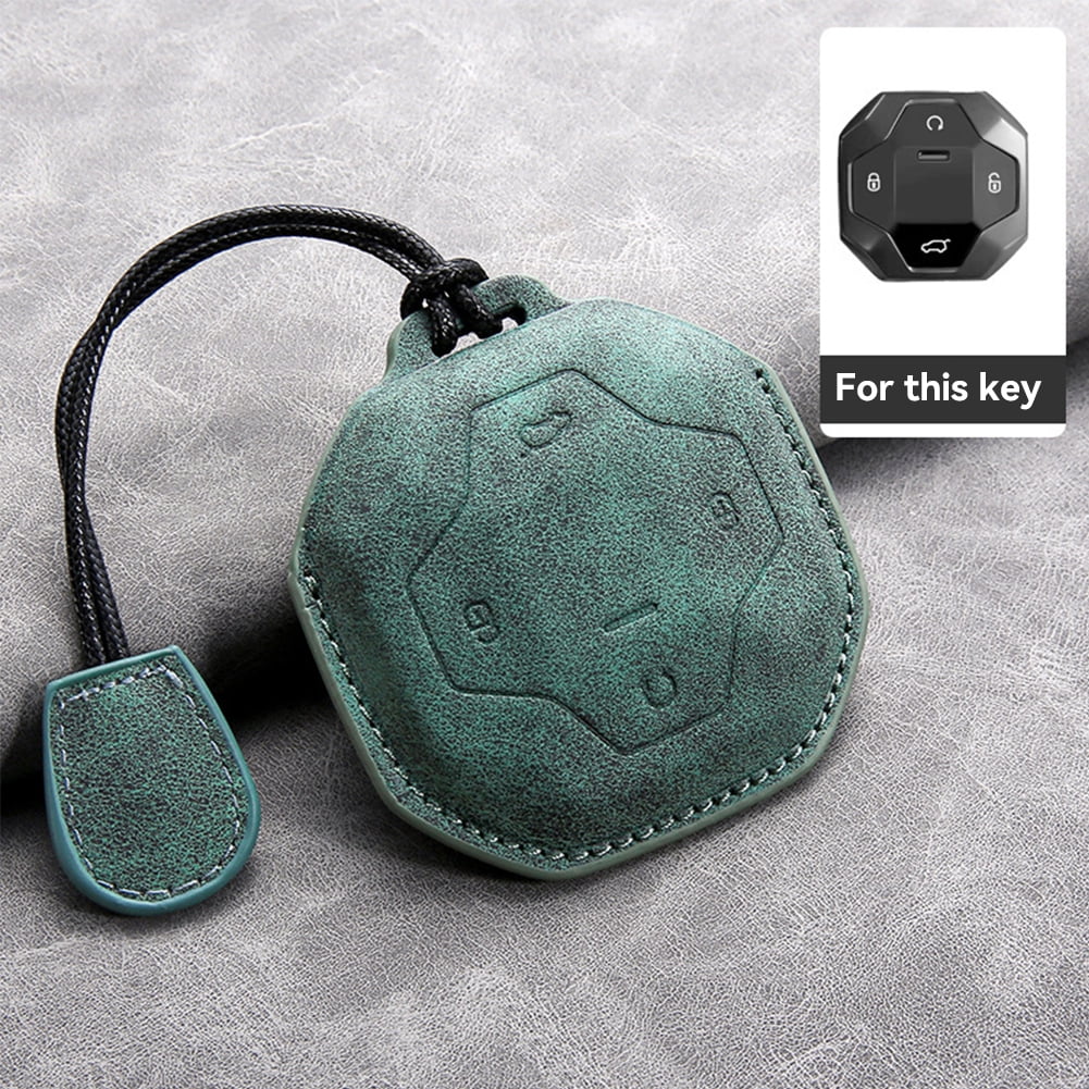 4 Buttons Key Car Remote Control Key Case Suede Leather Protect Cover ...