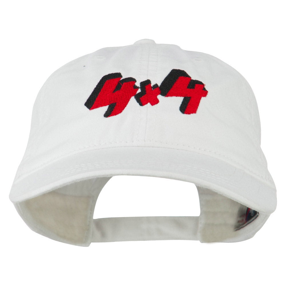 4 By 4 Embroidered Washed Cap - White OSFM - Walmart.com