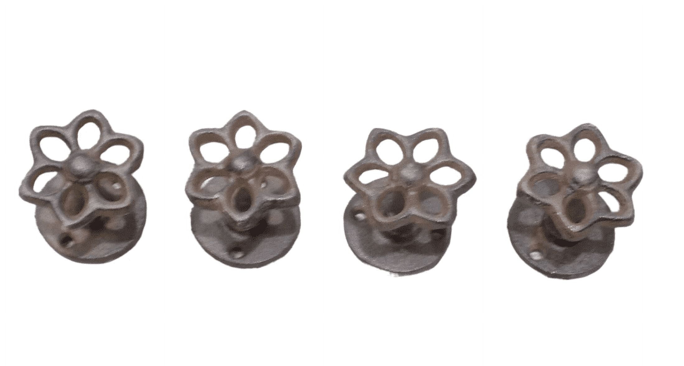 4 CAST IRON FAUCET KNOB SPIGOT FLOWER HOOKS HYDRANT COAT HAT DRAWER ...
