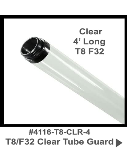 4' CLEAR TUBE GUARDS FOR T8/F32 FLUORESCENT TUBES (6) - Walmart.com