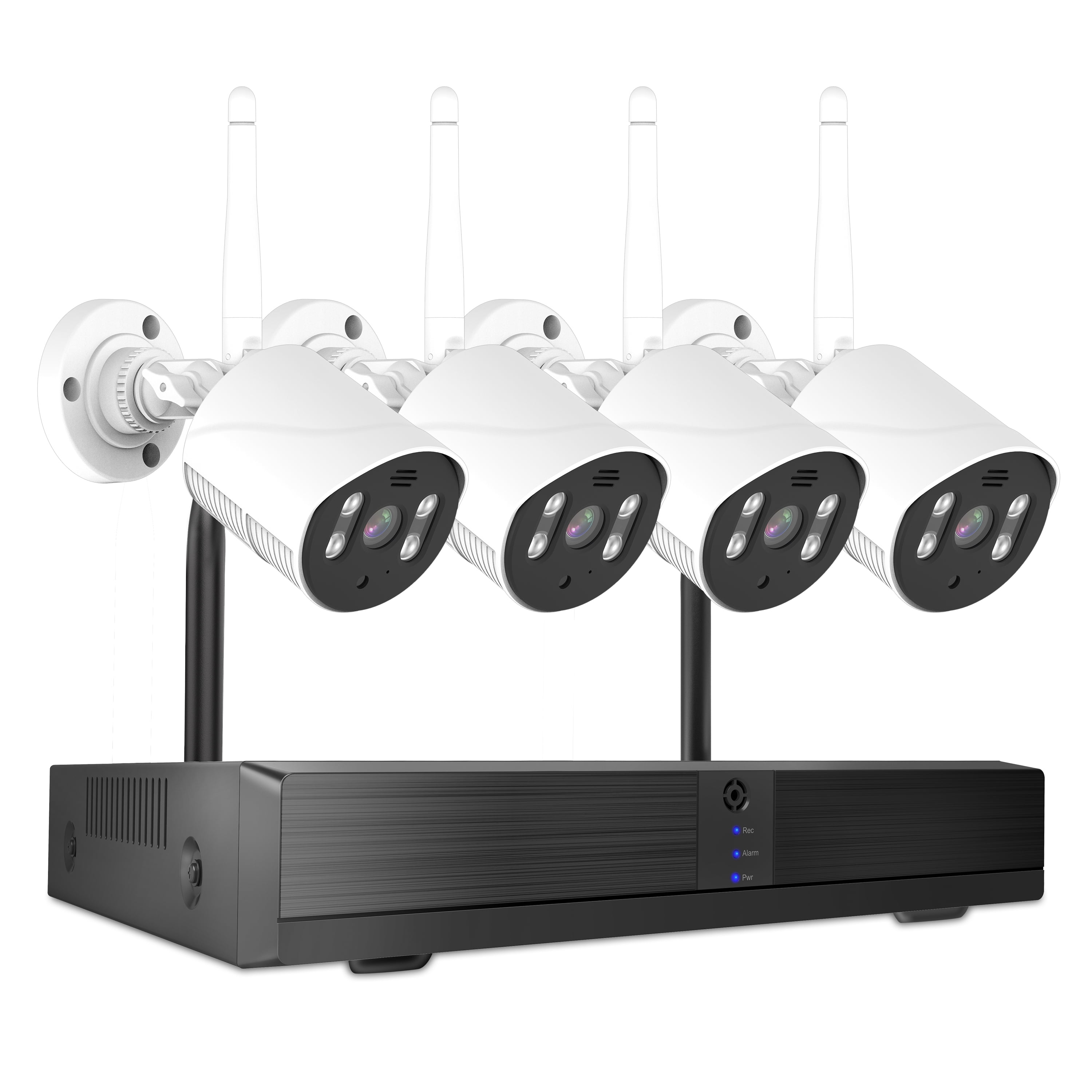 4-Camera Wireless CCTV, Home Security Video IP Kit, 2-Way Audio, No HDD ...