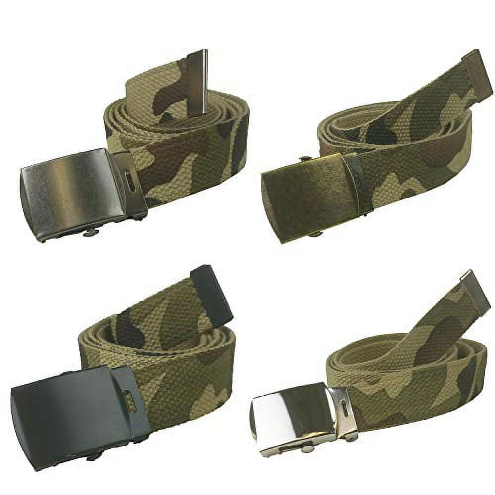 4 Camo Desert Canvas Belt up to 48" Waist Military Army Style with ...