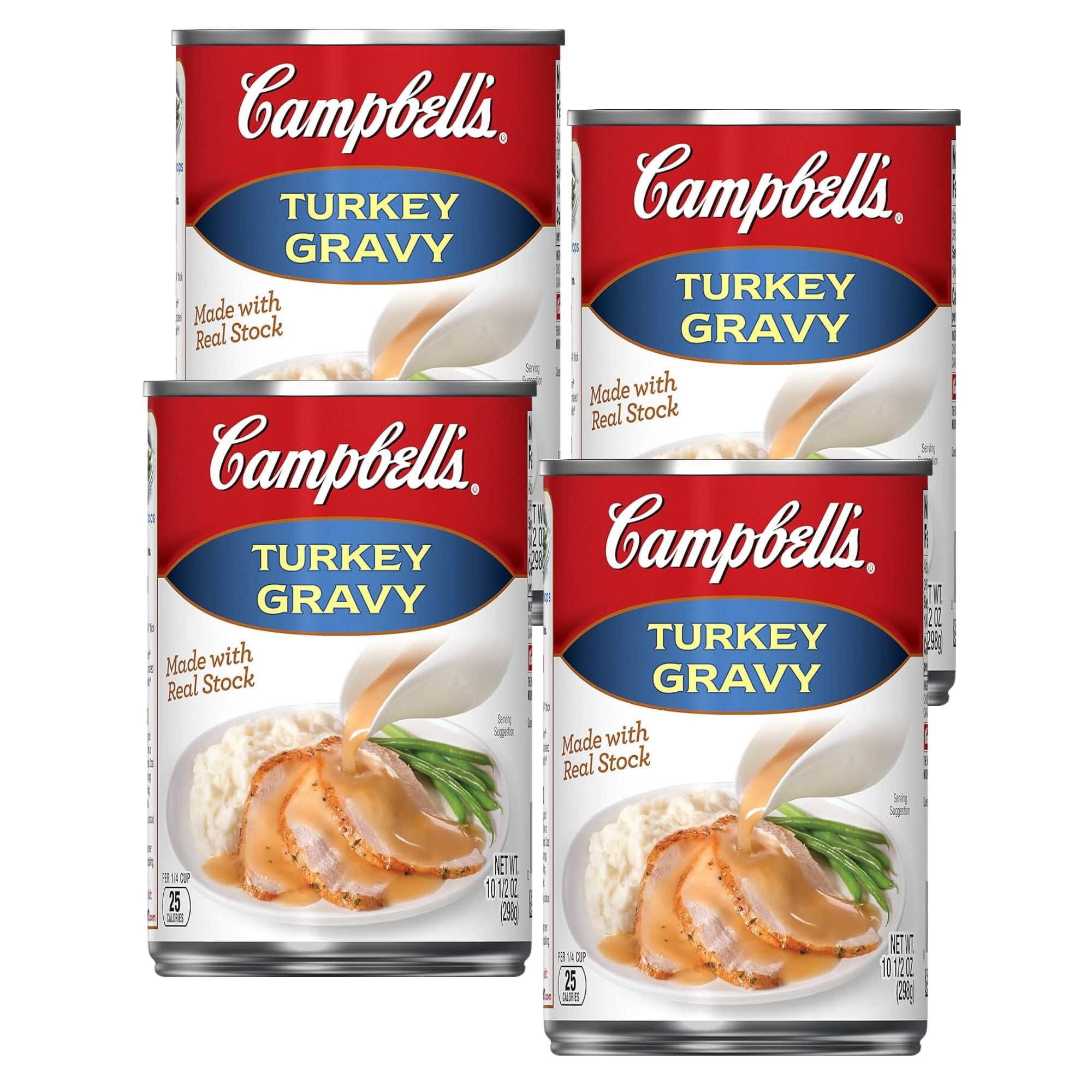 (4) Campbell's Turkey Gravy 10.5oz Made with Quality Ingredients Real ...
