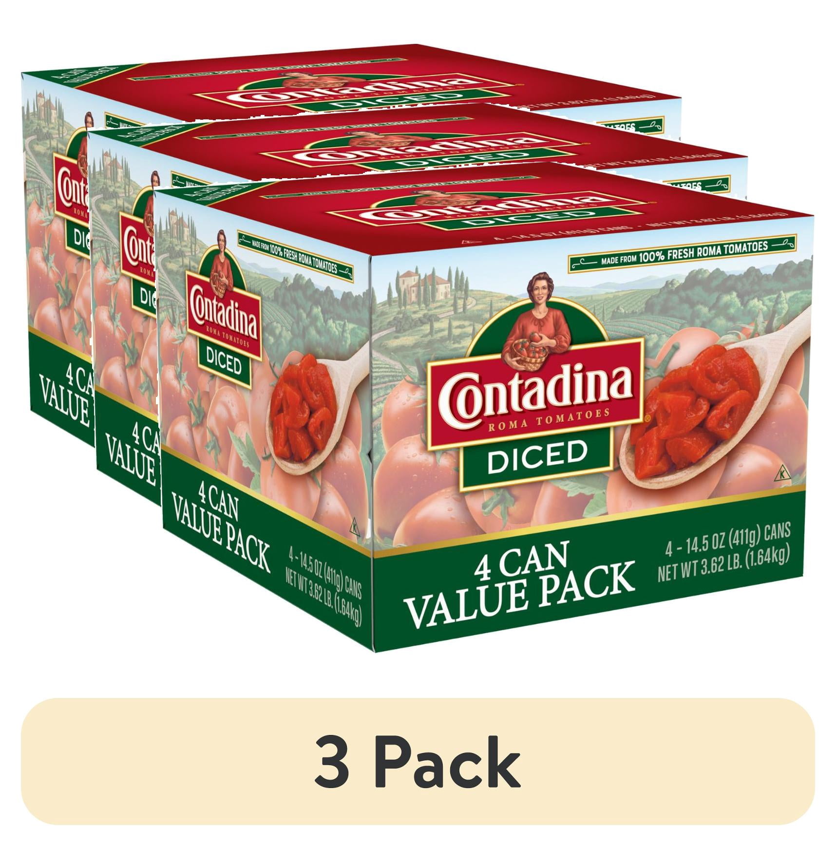 (3 pack) Contadina Diced Tomatoes, 14.5 oz Can (Pack of 4) - Walmart.com