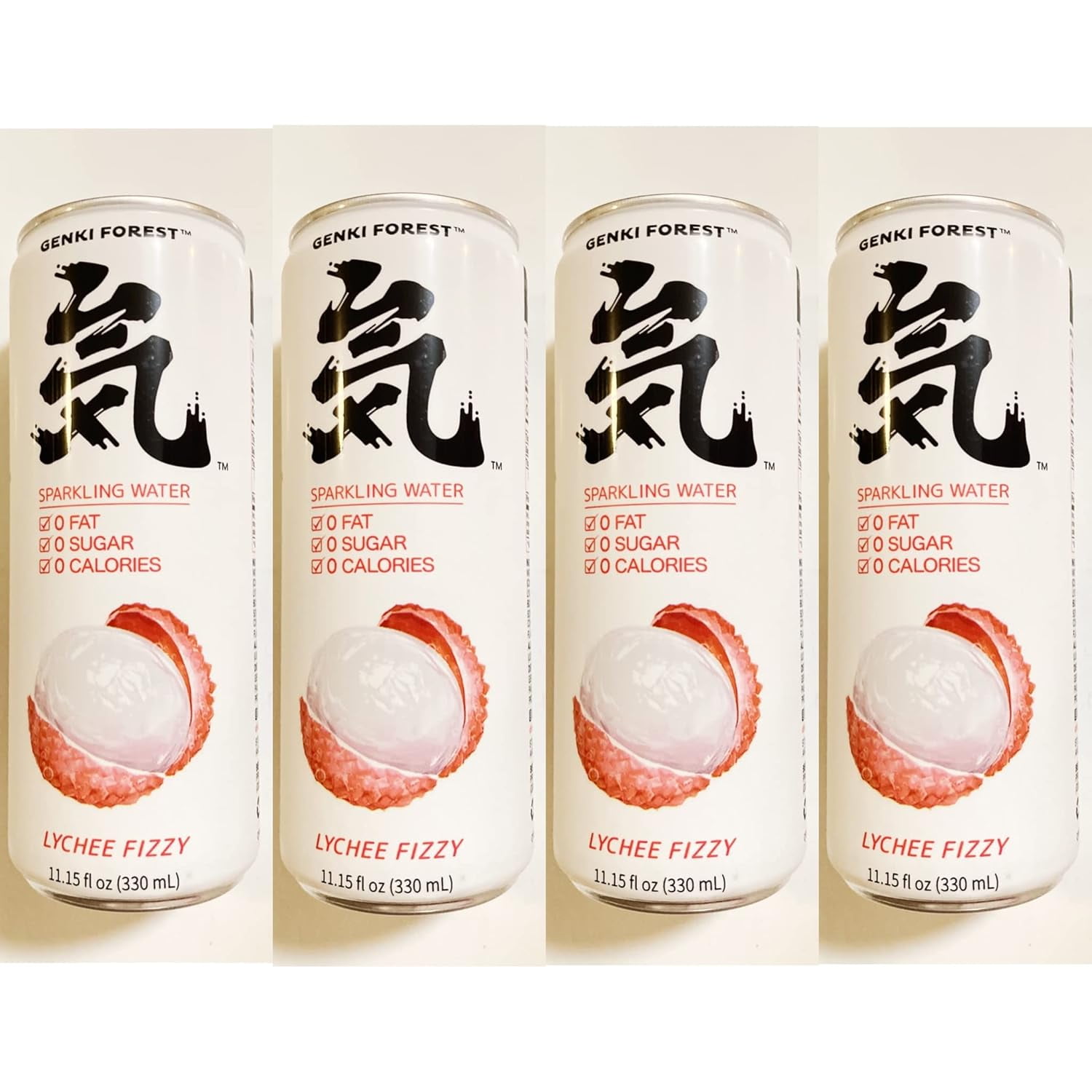 4 Cans Genki Forest Sparkling Water With Lychee Fizzy (11.15 Fl Oz Each) - Walmart.com
