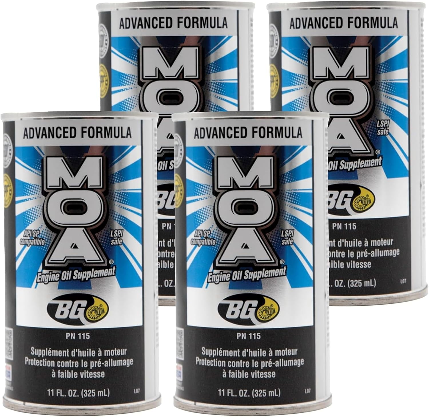 4 Cans of BG Motor Oil Additive MOA - Walmart.com