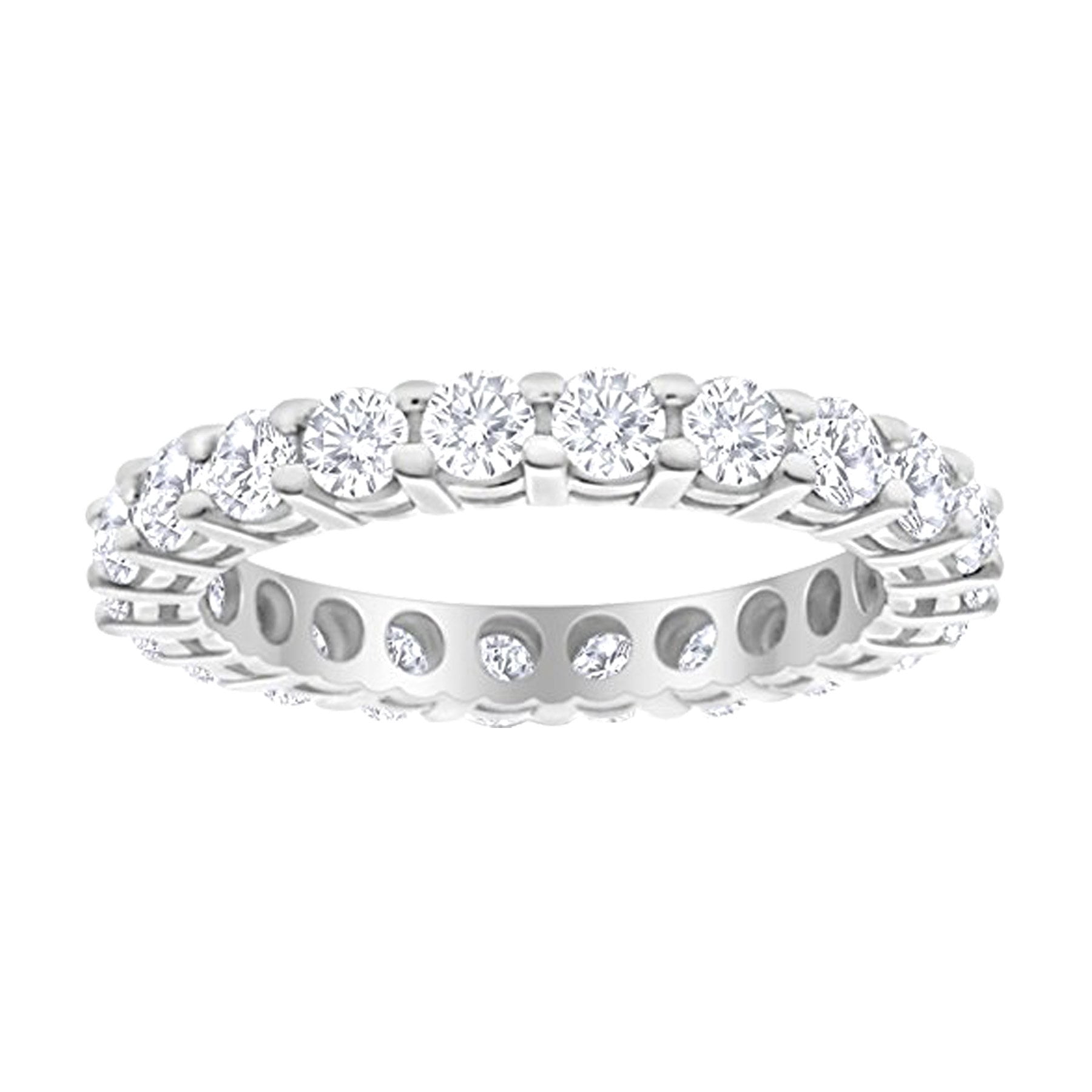 4 Carat 14K White Gold LAB GROWN Diamond Eternity Wedding Anniversary ...