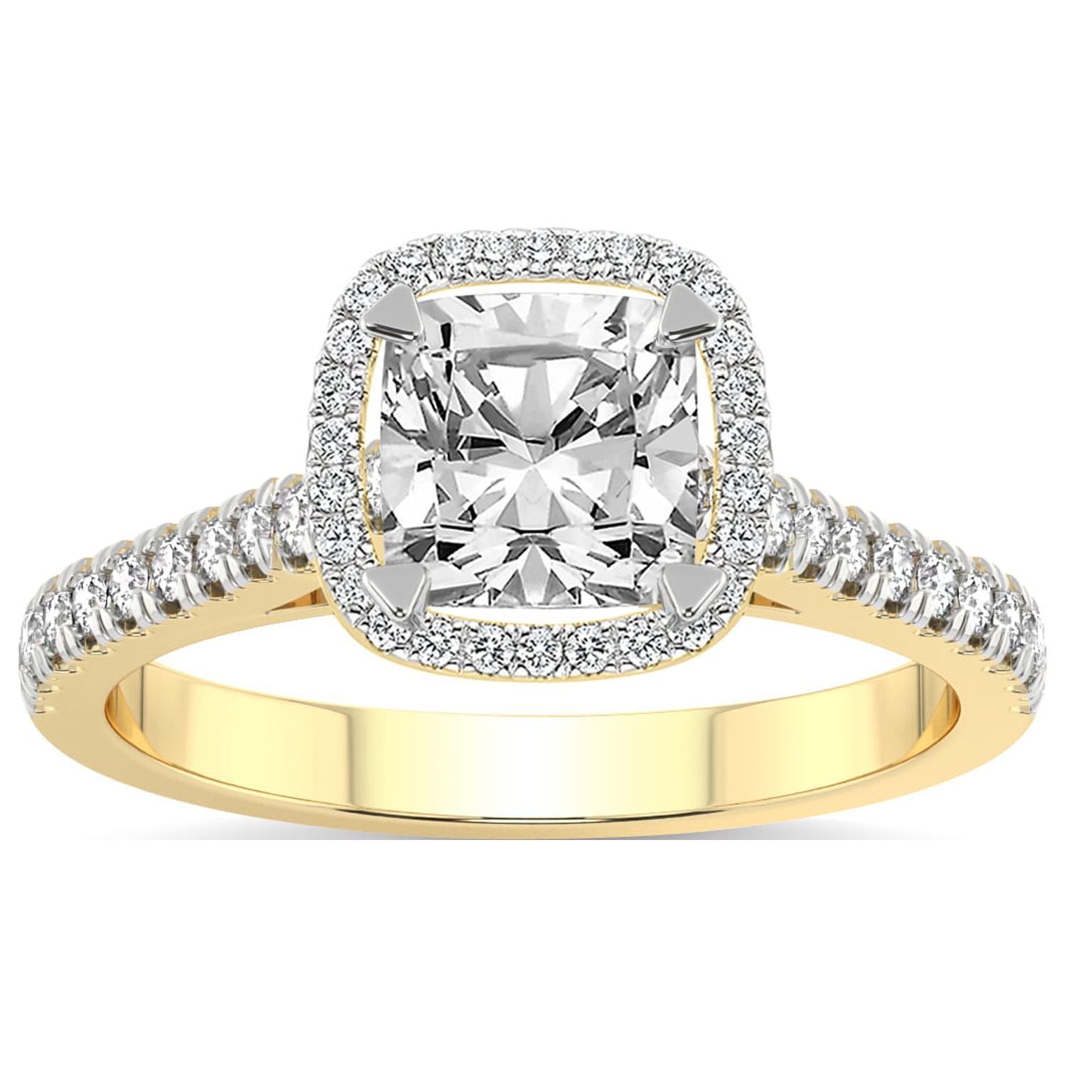 IGI Certified 4 Carat Cushion Shape Lab Grown Diamond Engagement Ring ...