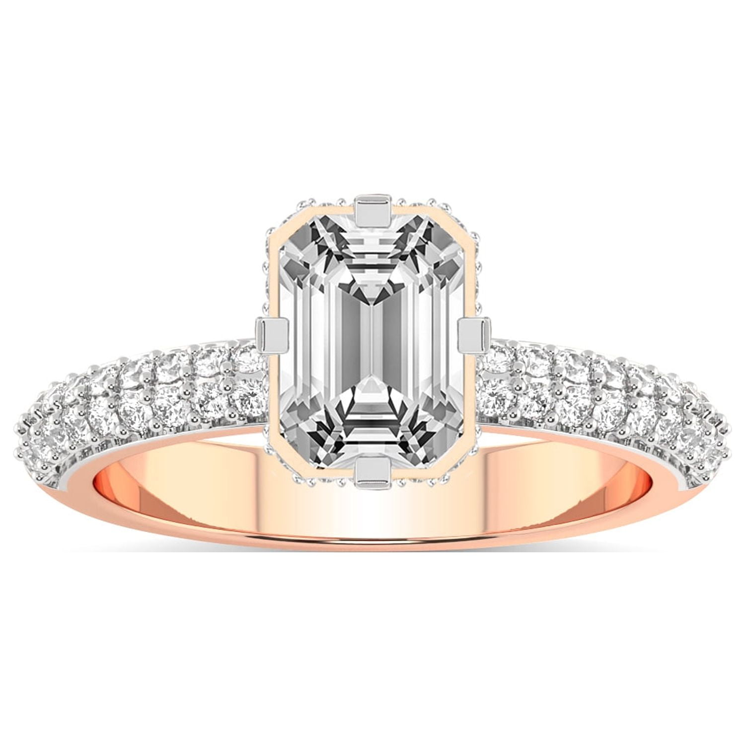 4 Carat IGI Certified Emerald Shape Lab Grown Diamond Engagement Ring ...