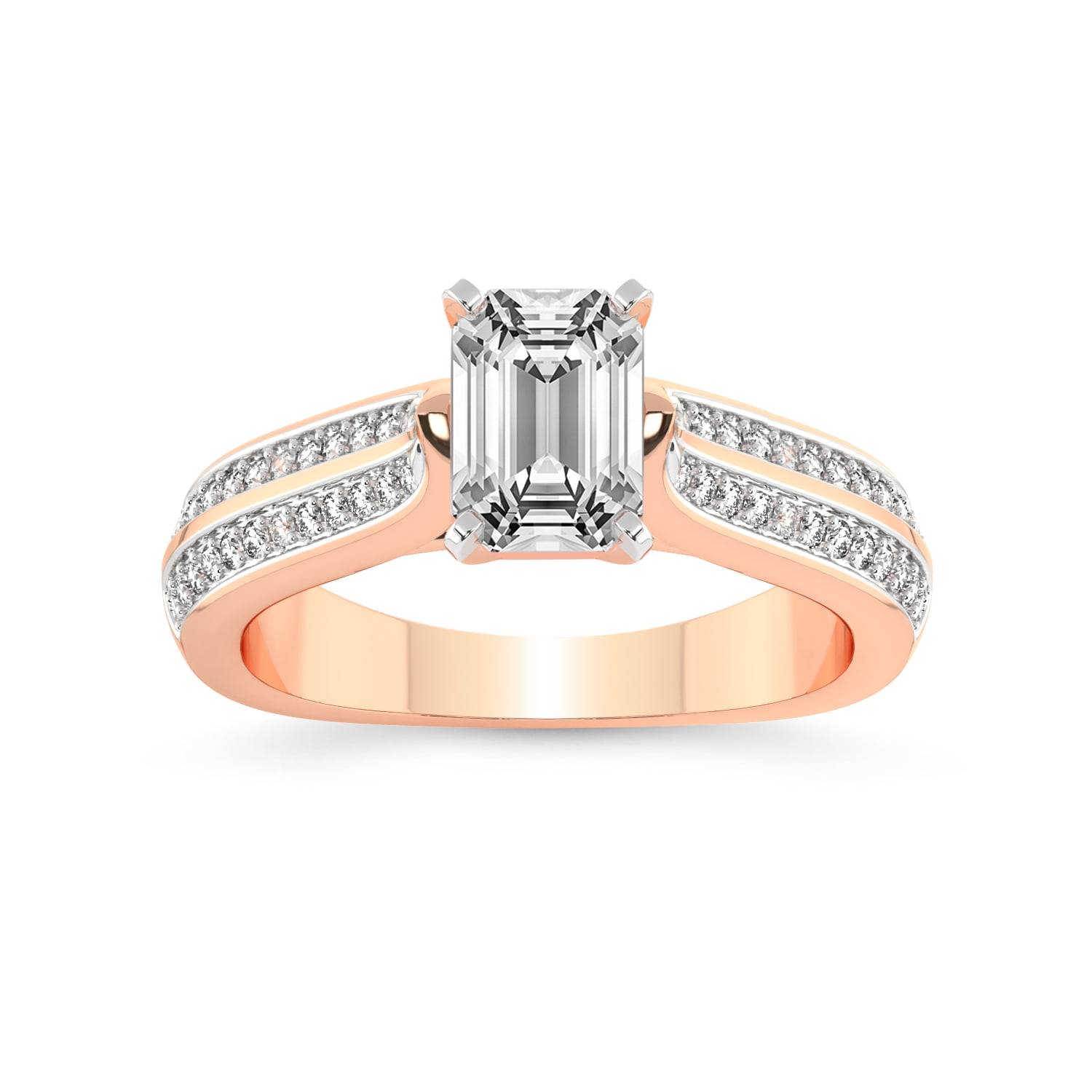 4 Carat IGI Certified Emerald Shape Lab Grown Diamond Engagement Ring ...