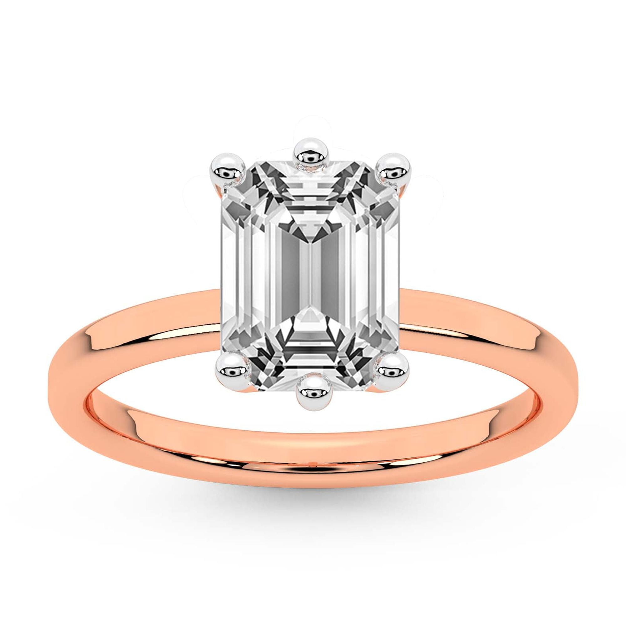IGI Certified 4 Carat Emerald Shape Lab Grown Diamond Engagement Ring ...