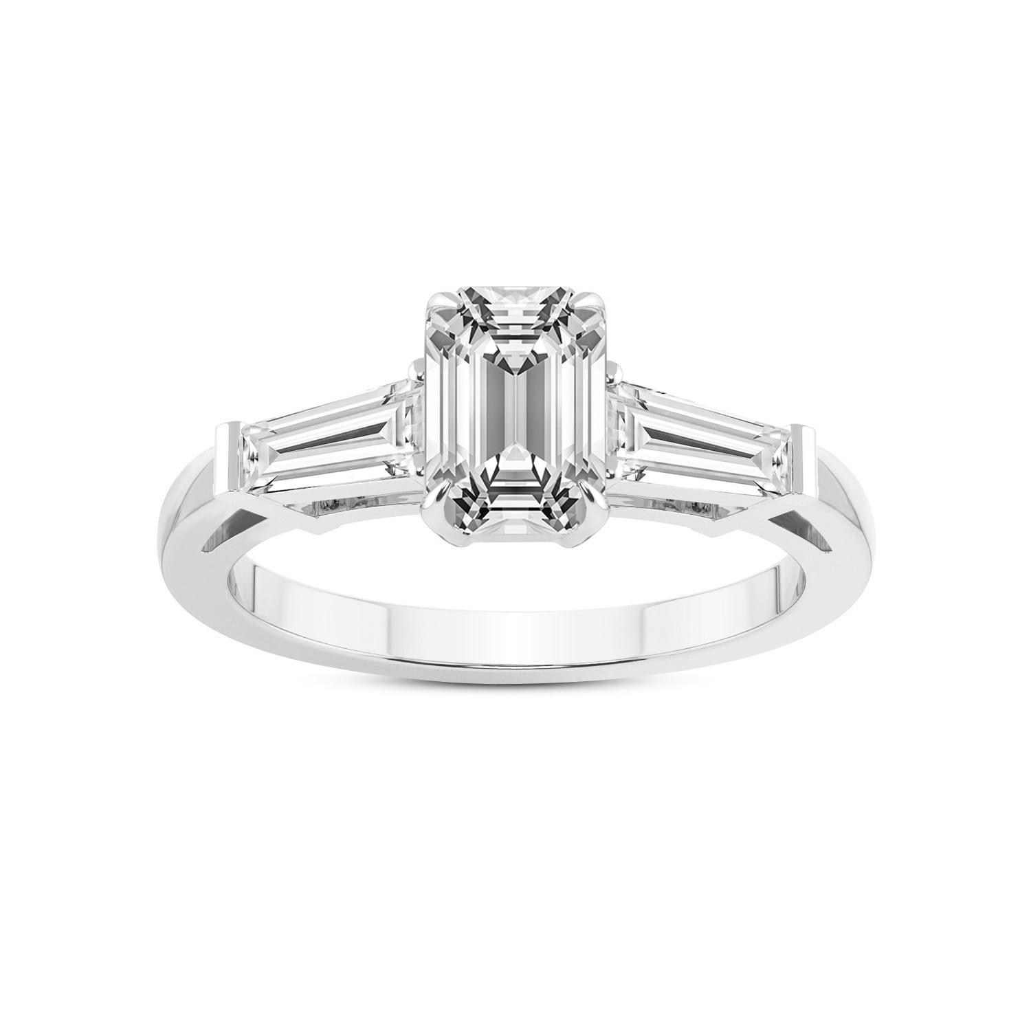 4 Carat IGI Certified Emerald Shape Lab Grown Diamond Engagement Ring ...