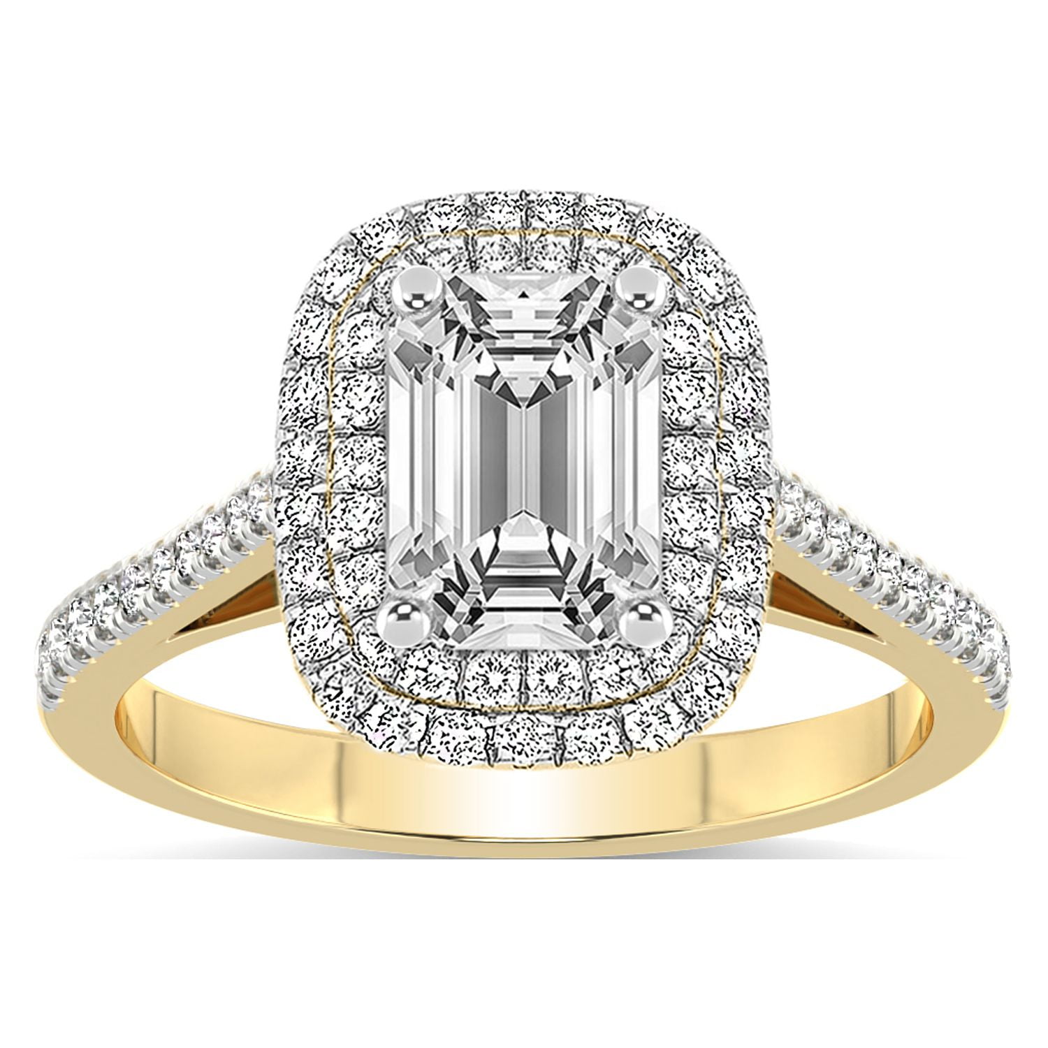 4 Carat IGI Certified Emerald Shape Lab Grown Diamond Engagement Ring ...