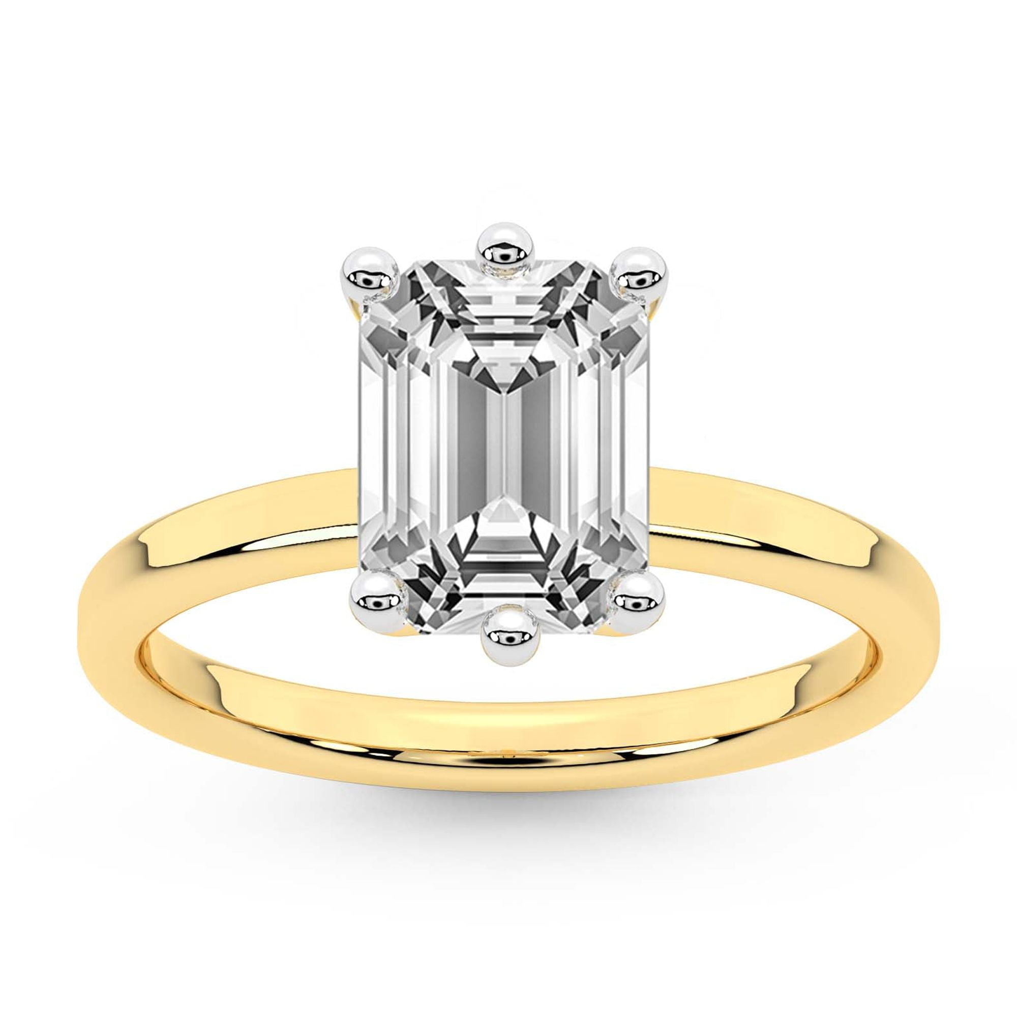 IGI Certified 4 Carat Emerald Shape Lab Grown Diamond Engagement Ring ...