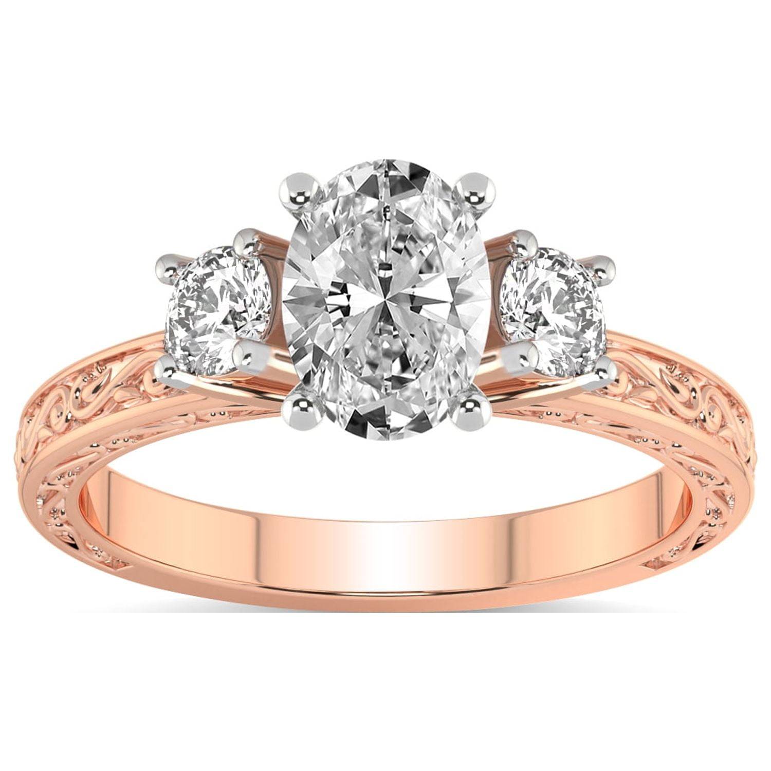 IGI Certified 4 Carat Oval Shape Lab Grown Diamond Engagement Ring ...