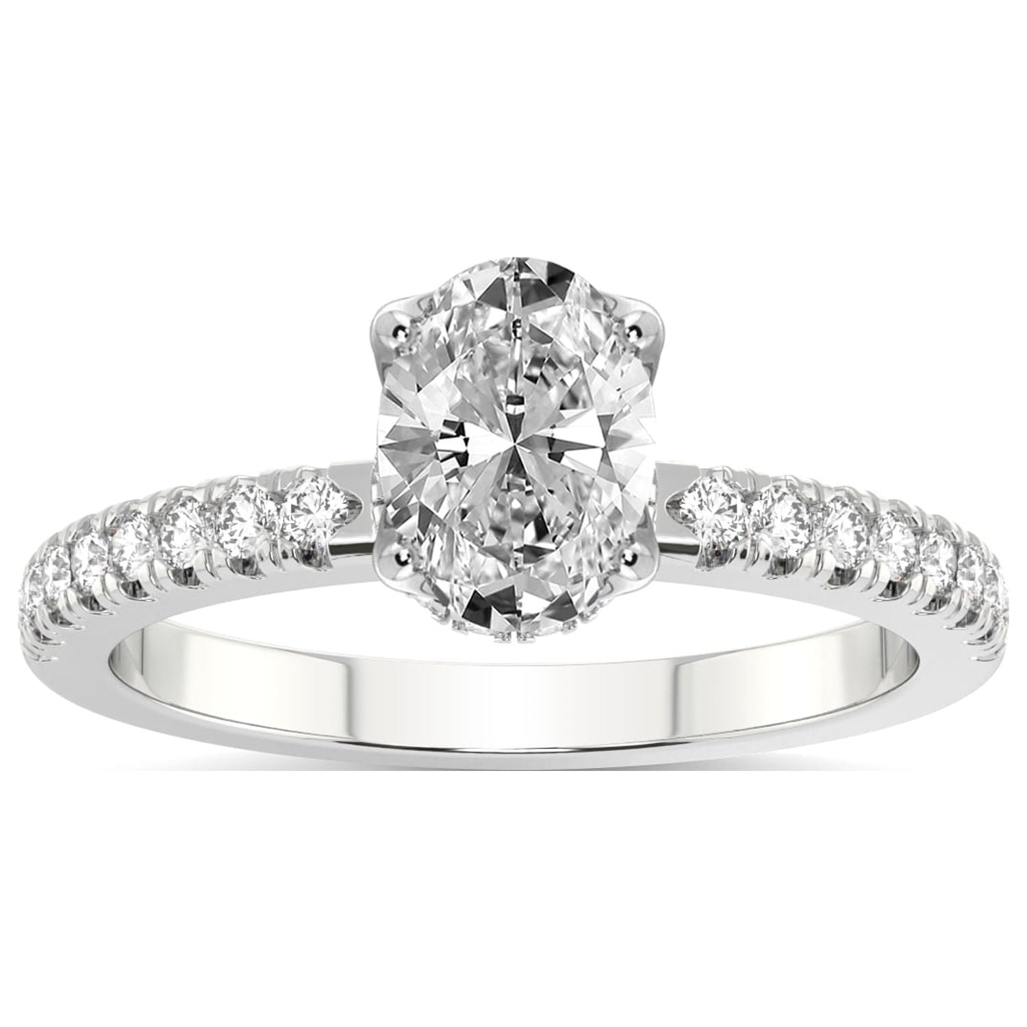 4 Carat IGI Certified Oval Shape Lab Grown Diamond Engagement Ring | 14K White Gold |Galen ...