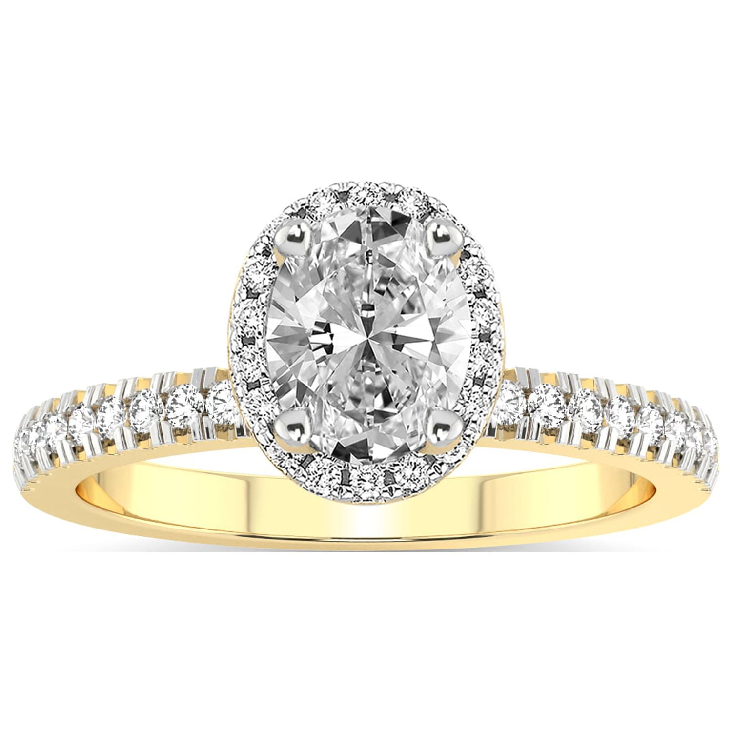 IGI Certified 4 Carat Oval Shape Lab Grown Diamond Engagement Ring | 14K Yellow Gold | Elle ...
