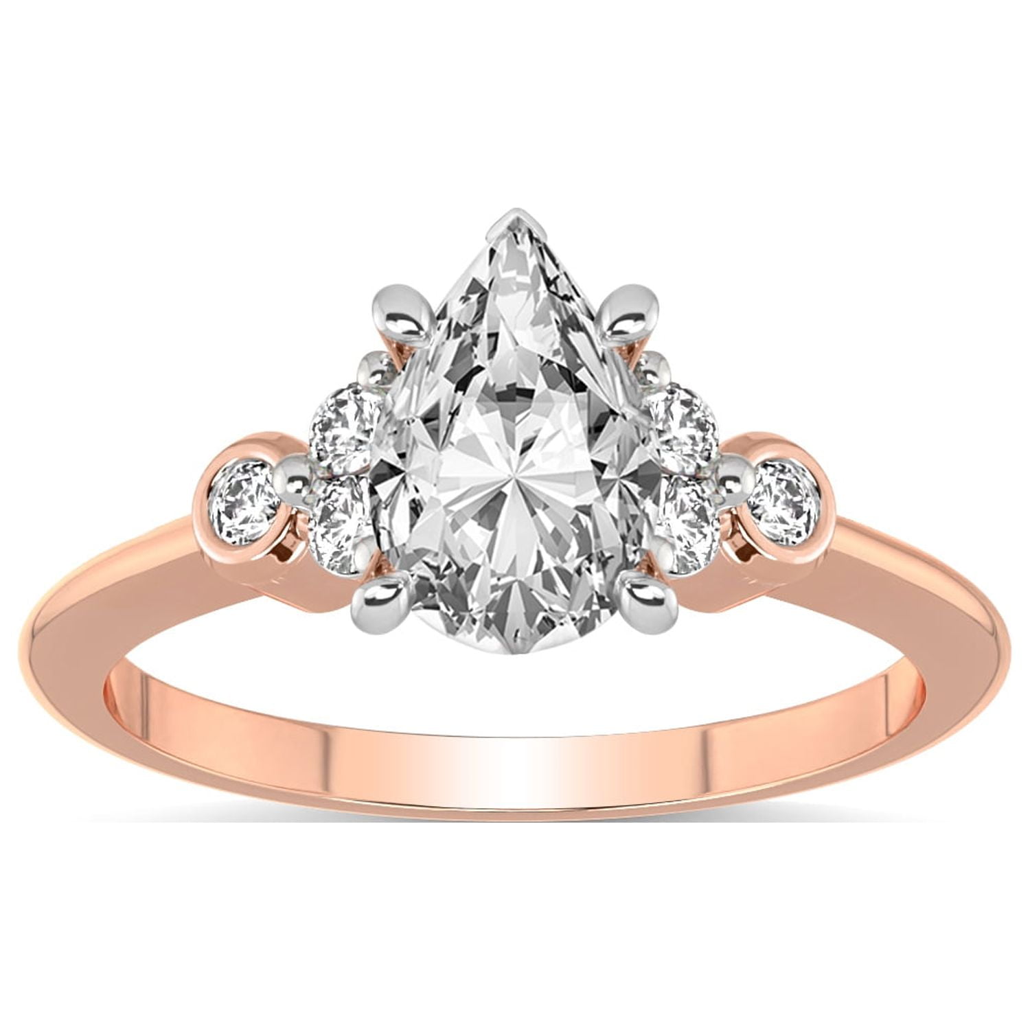4 Carat IGI Certified Pear Shape Lab Grown Diamond Engagement Ring | 14K Rose Gold |Amore Side ...