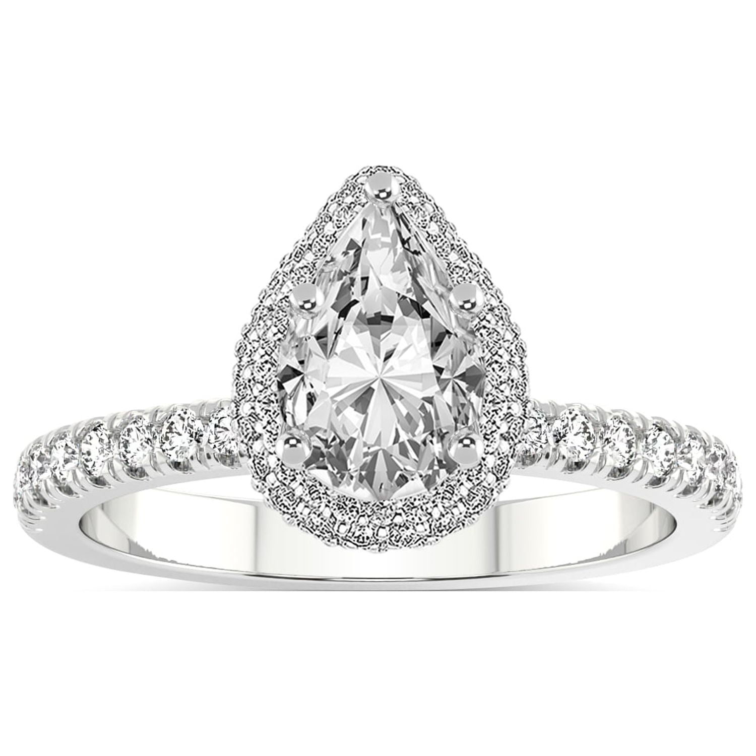 IGI Certified 4 Carat Pear Shape Lab Grown Diamond Engagement Ring ...