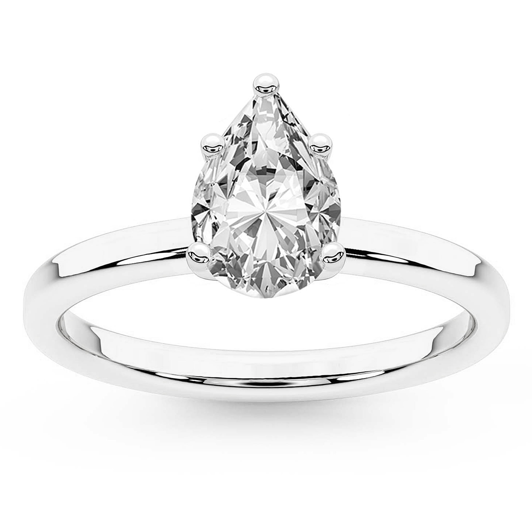 IGI Certified 4 Carat Pear Shape Lab Grown Diamond Engagement Ring ...