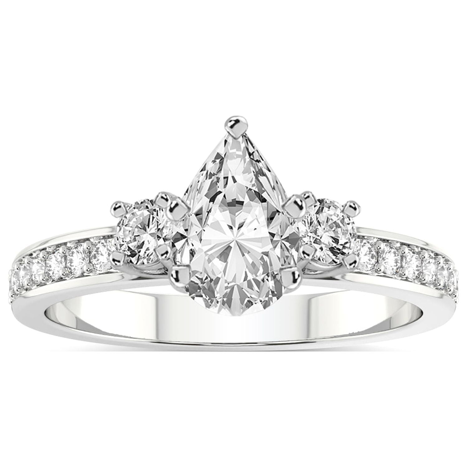 4 Carat IGI Certified Pear Shape Lab Grown Diamond Engagement Ring ...