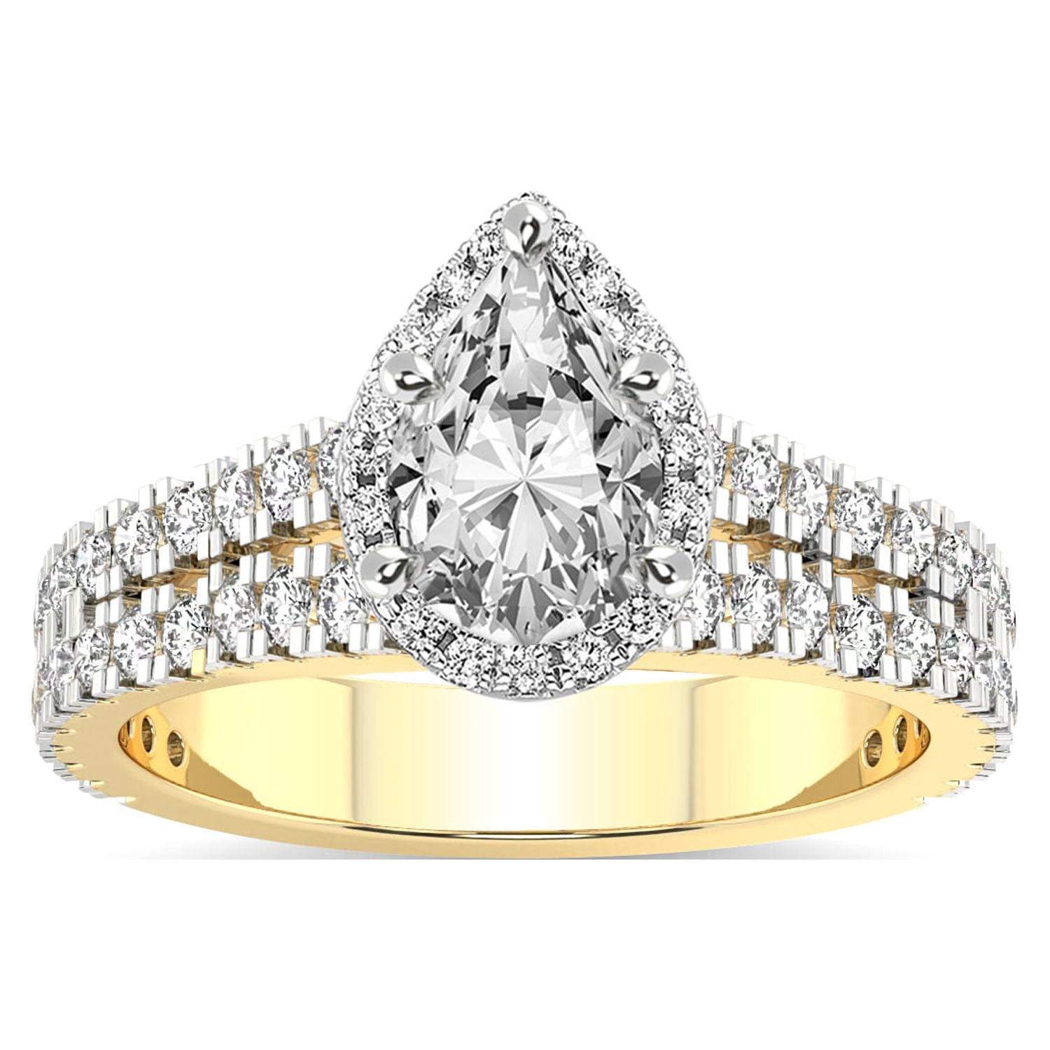 4 Carat IGI Certified Pear Shape Lab Grown Diamond Engagement Ring ...