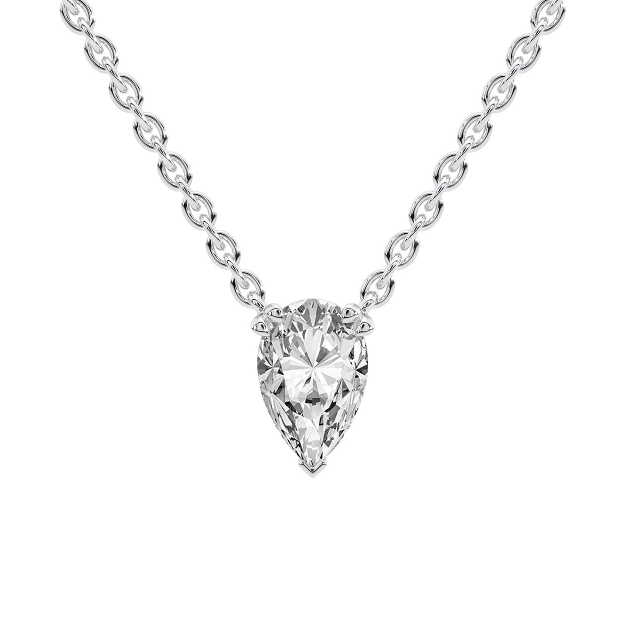 4 Carat IGI Certified Pear Shape Lab Grown Diamond Pendant Necklace For ...