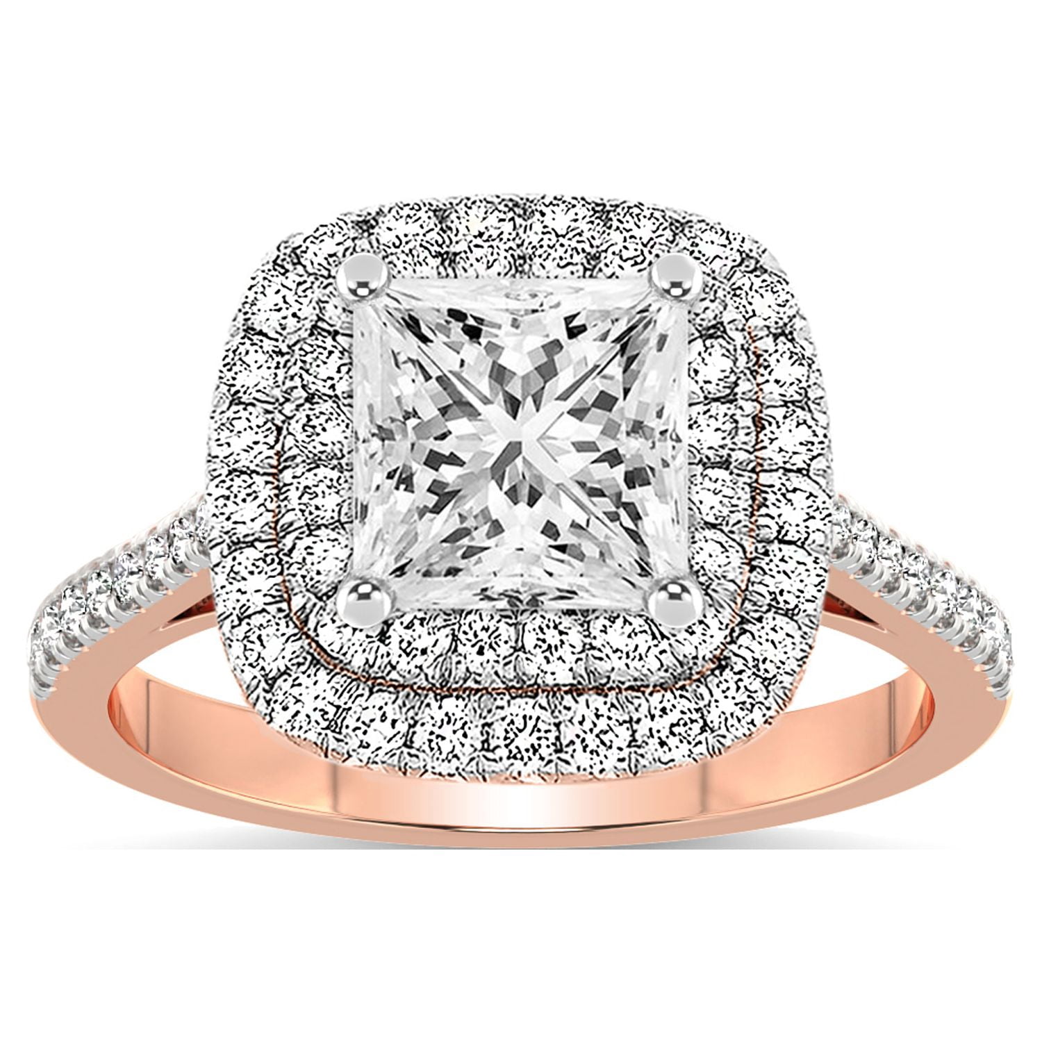 4 Carat IGI Certified Princess Shape Lab Grown Diamond Engagement Ring ...