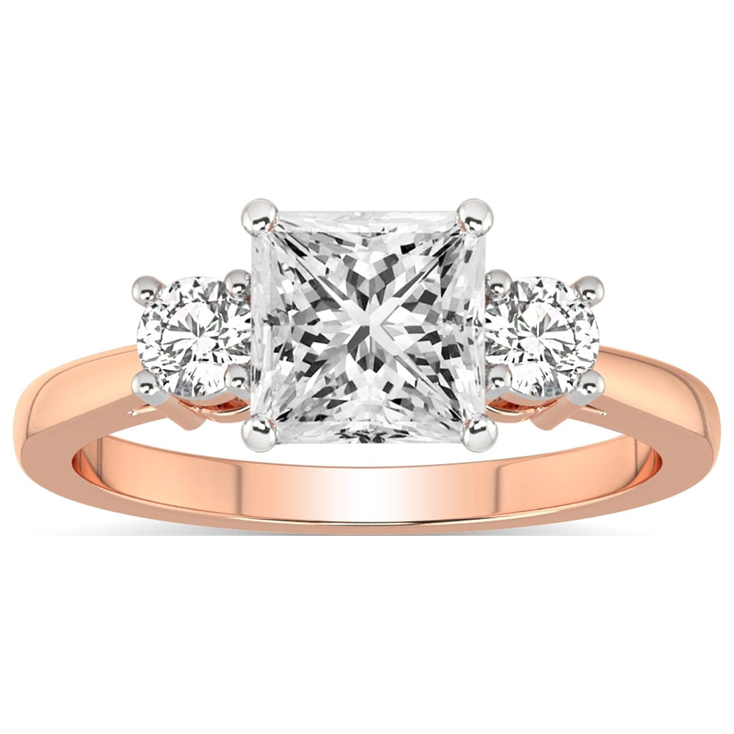 IGI Certified 4 Carat Princess Shape Lab Grown Diamond Engagement Ring ...