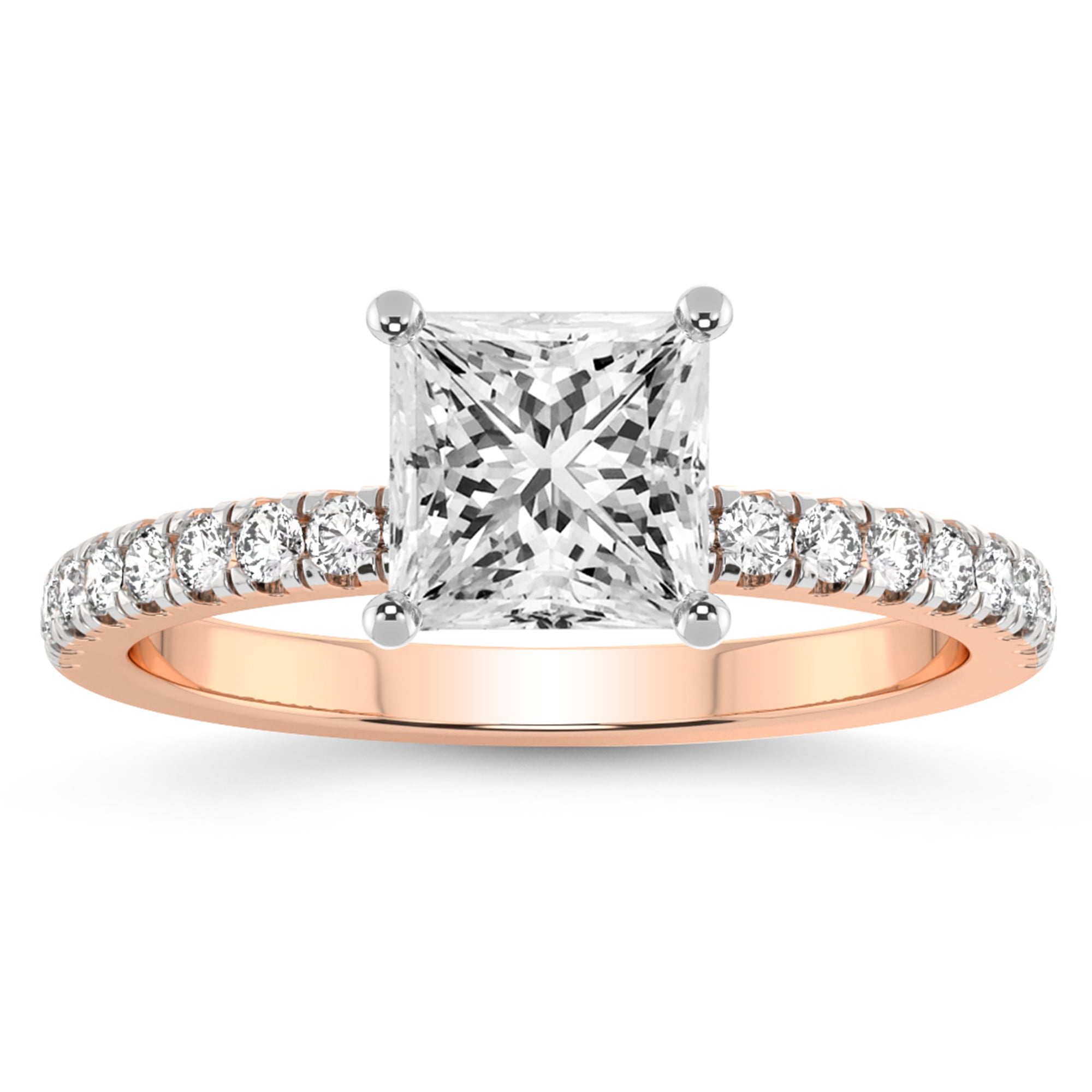 IGI Certified 4 Carat Princess Shape Lab Grown Diamond Engagement Ring ...