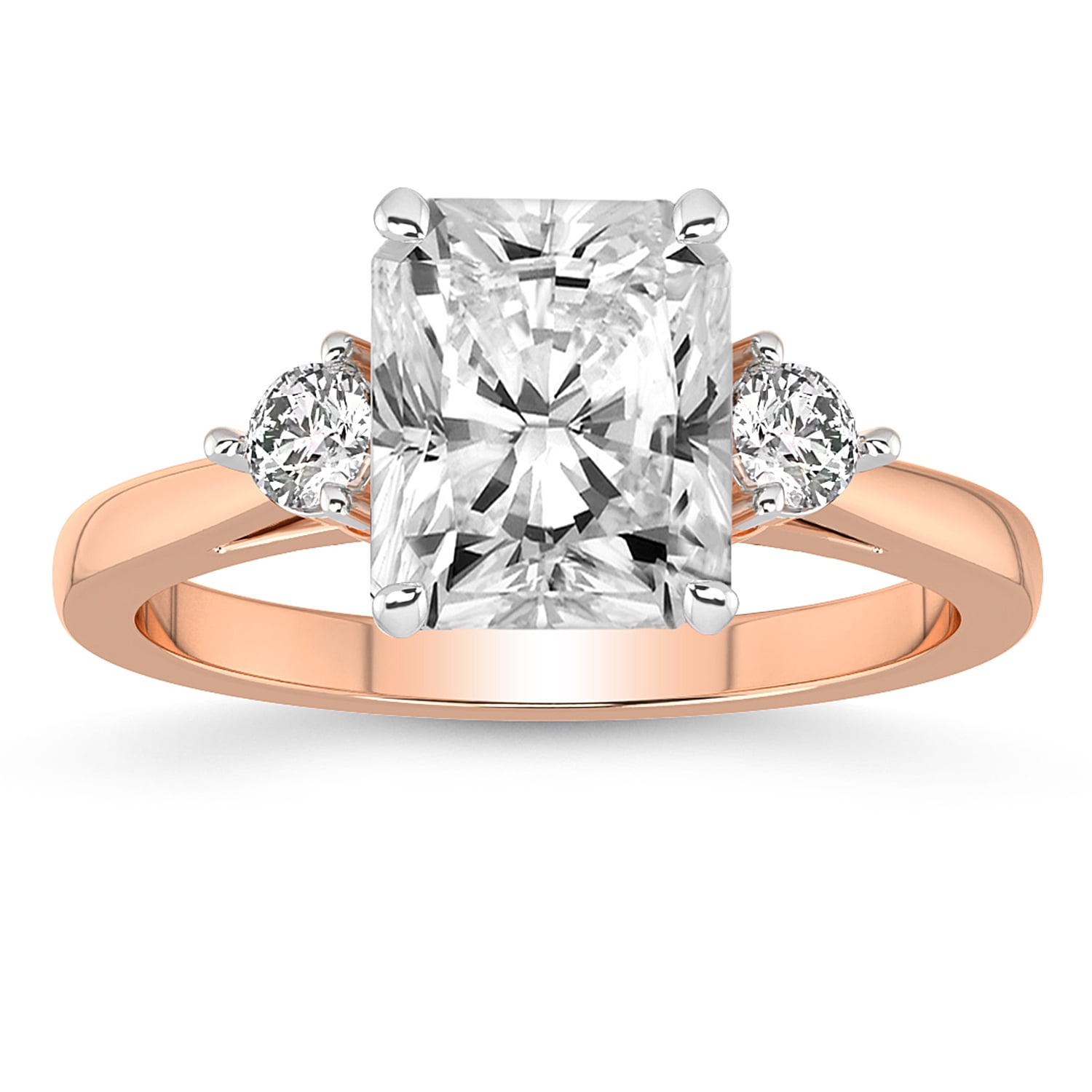 IGI Certified 4 Carat Radiant Shape Lab Grown Diamond Engagement Ring | 14K Rose Gold | Synthia ...