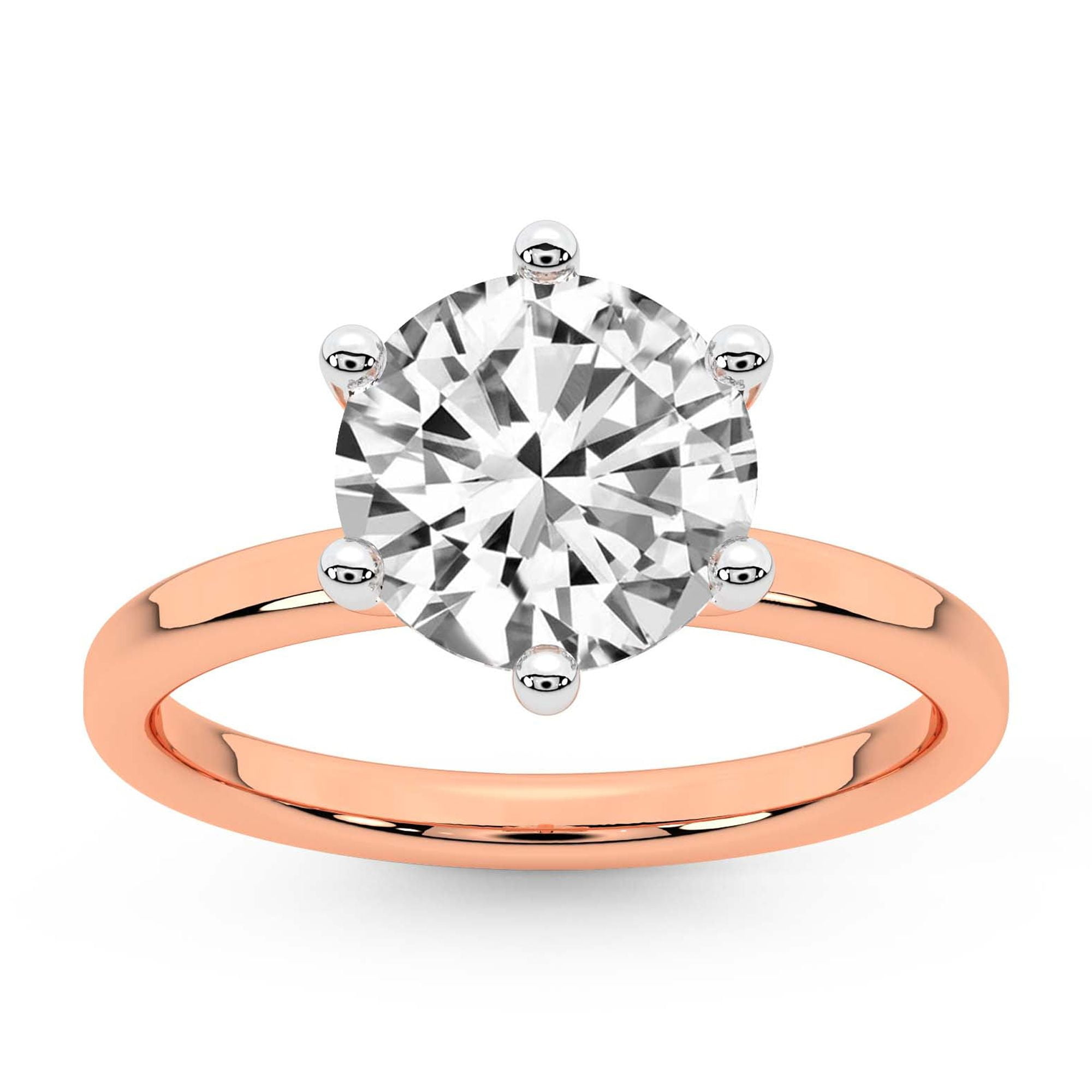 IGI Certified 4 Carat Round Shape Lab Grown Diamond Engagement Ring ...