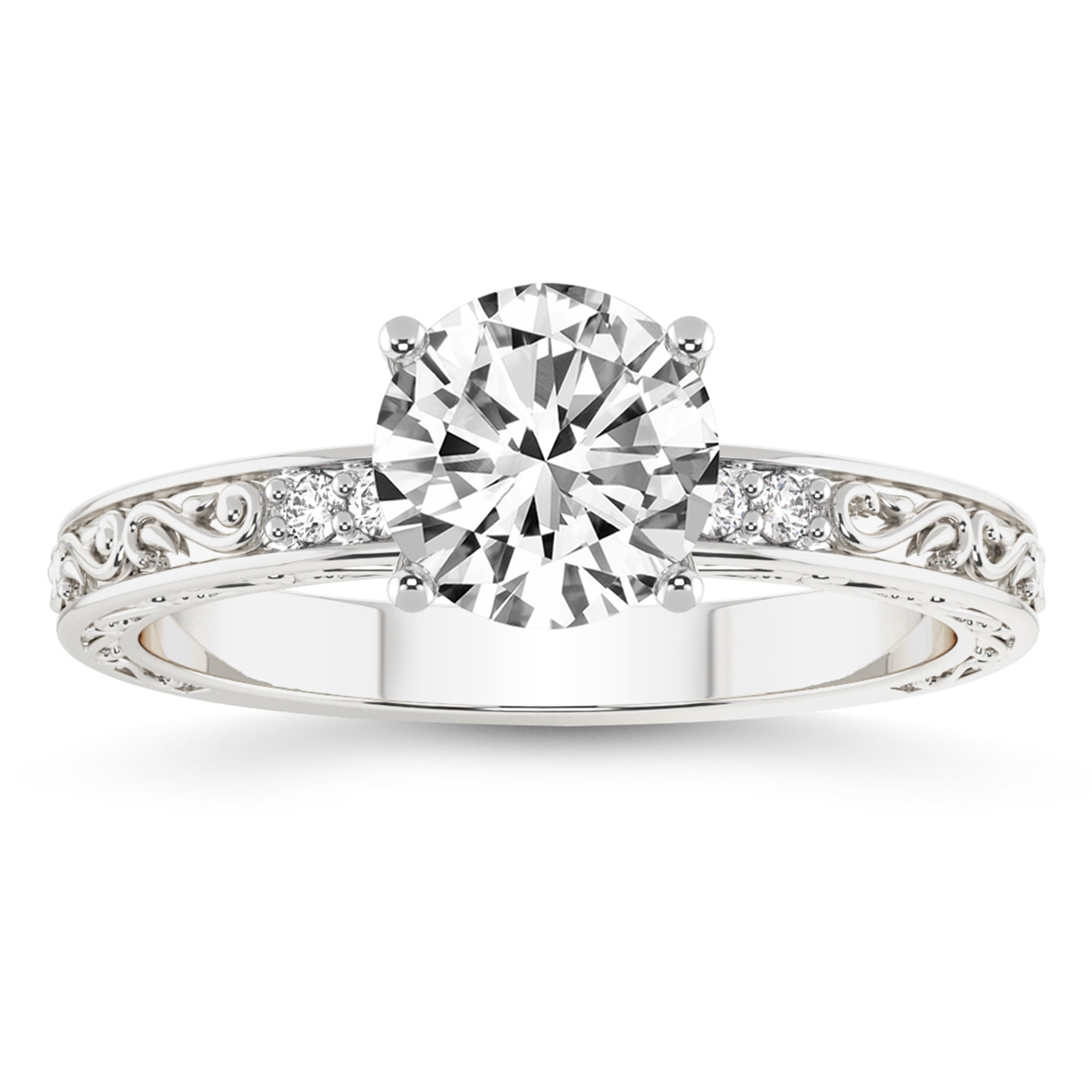IGI Certified 4 Carat Round Shape Lab Grown Diamond Engagement Ring ...