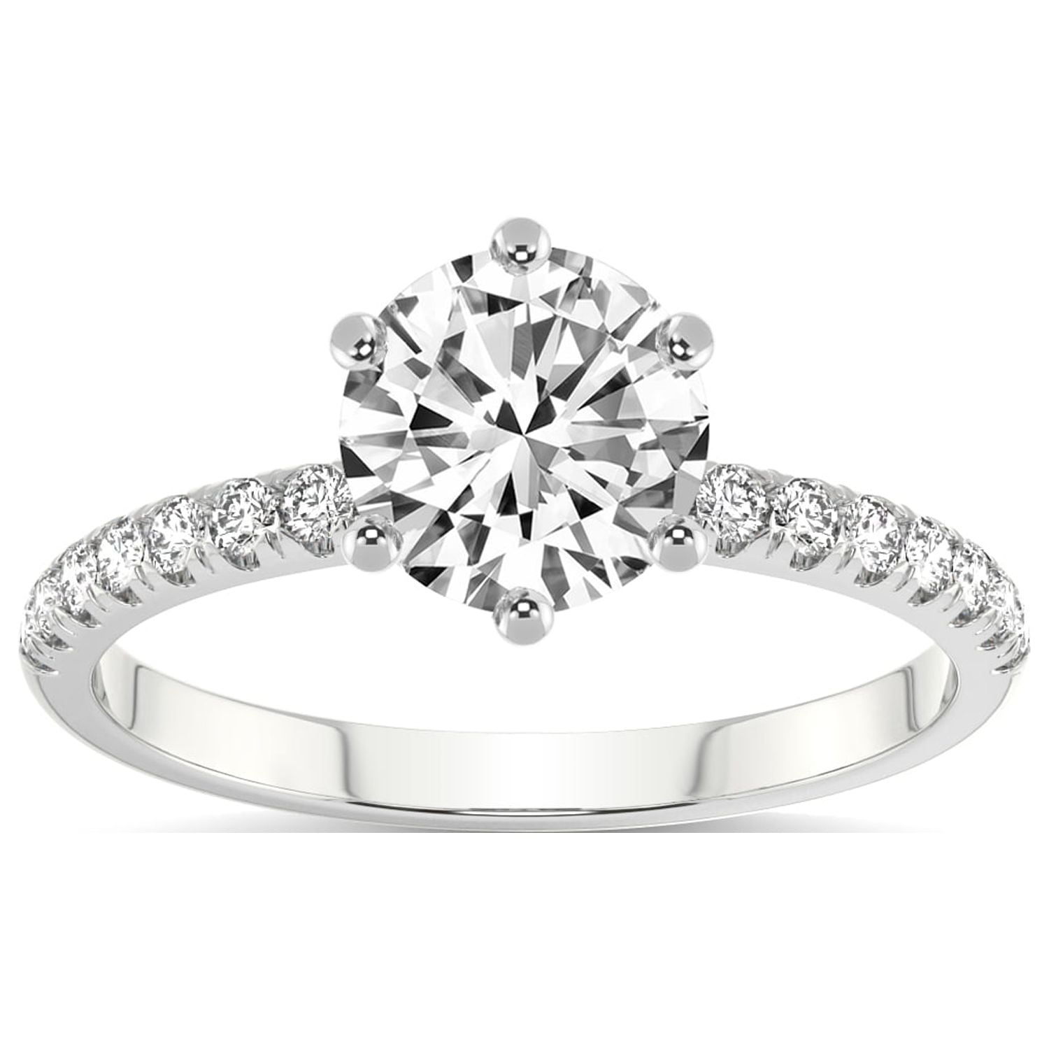 4 Carat IGI Certified Round Shape Lab Grown Diamond Engagement Ring | 14K White Gold |Olivia ...