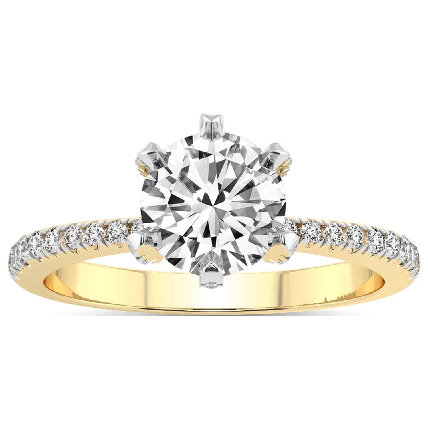 4 Carat IGI Certified Round Shape Lab Grown Diamond Engagement Ring | 14K Yellow Gold |Mereia ...