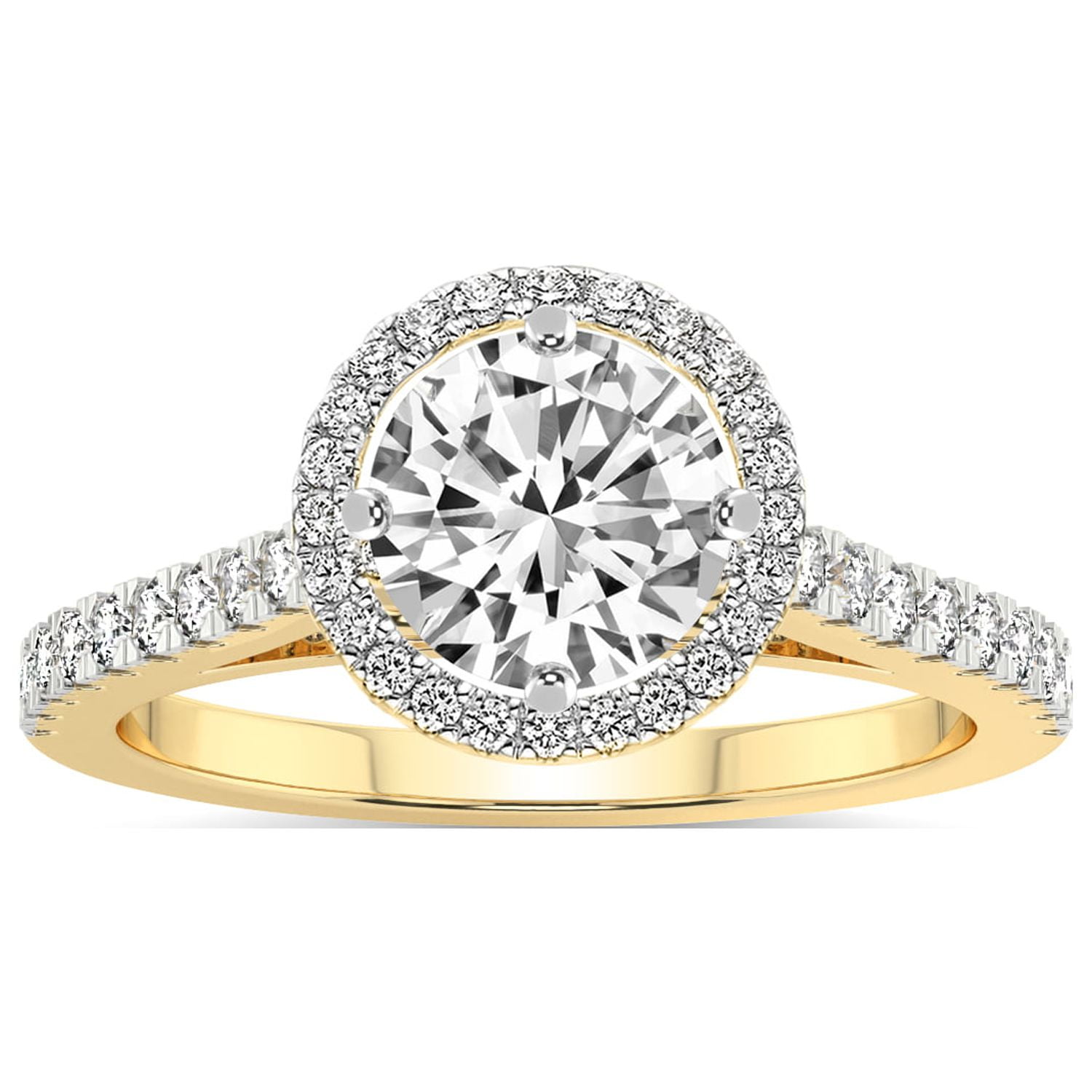 IGI Certified 4 Carat Round Shape Lab Grown Diamond Engagement Ring | 14K Yellow Gold | Rising ...